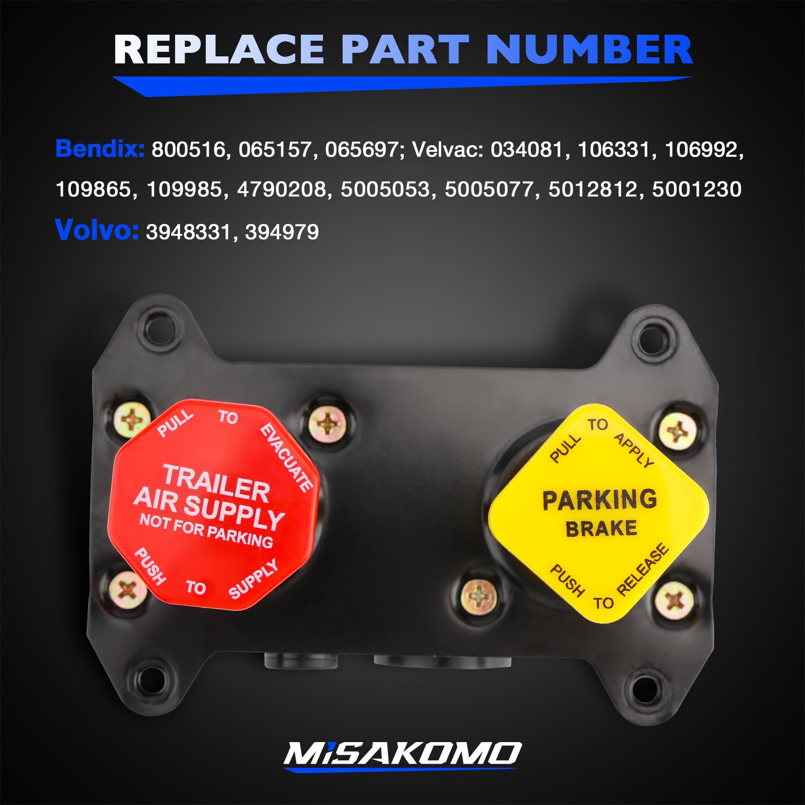 Snapklik.com : 800516 MV-3 Dash Air Brake Control Valve, 1/4