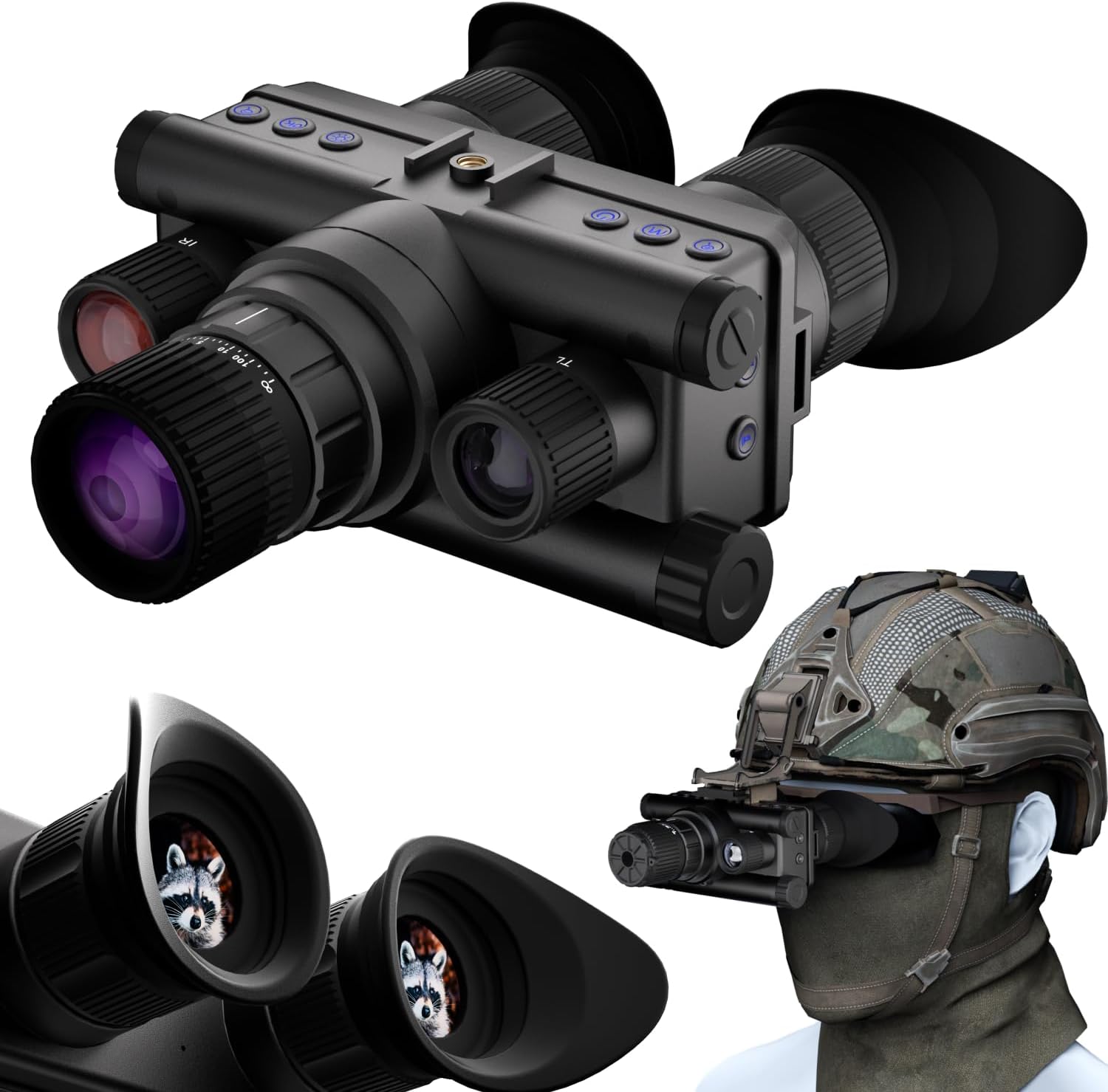Amazon.com: BINOCK NVG30 Helmet Night Vision Monoculars, PVS-14 Long ...