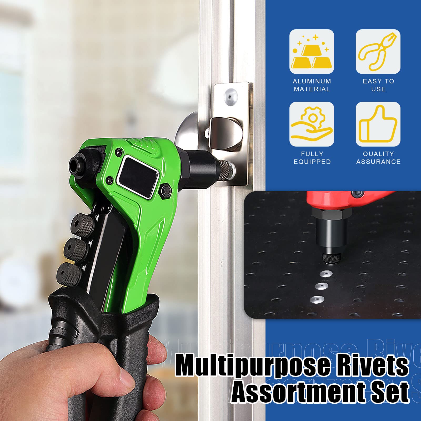 Snapklik.com : 60Pcs 3/16" X 5/8" Large Flange Aluminum Blind Rivets ...