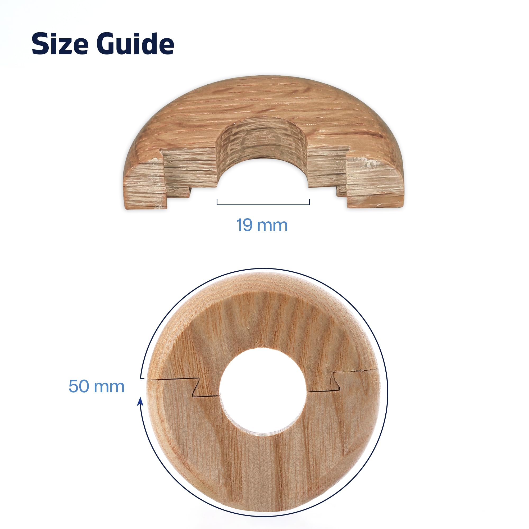 Wooden Radiator Pipe Collars | Radiator Cover Oak for 15-19mm Pipes ...