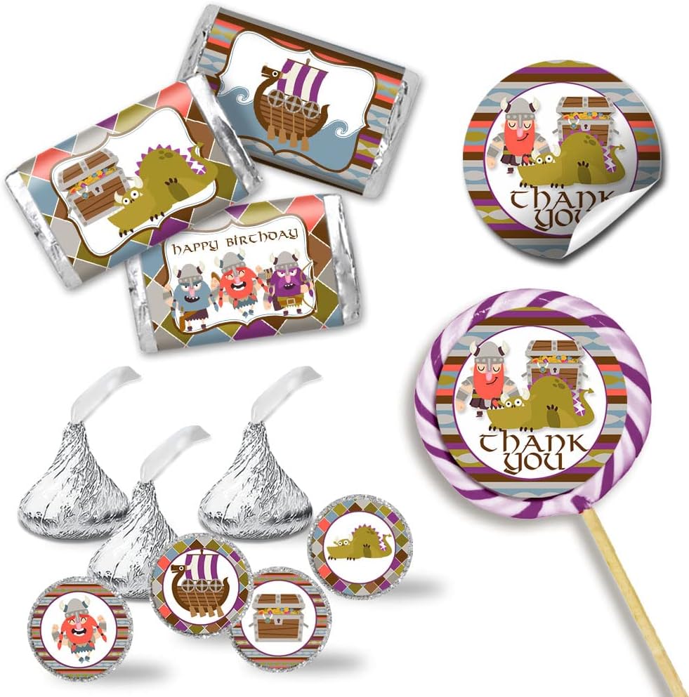 Amazon.com: Calling All Vikings Viking Themed Birthday Party Sticker ...