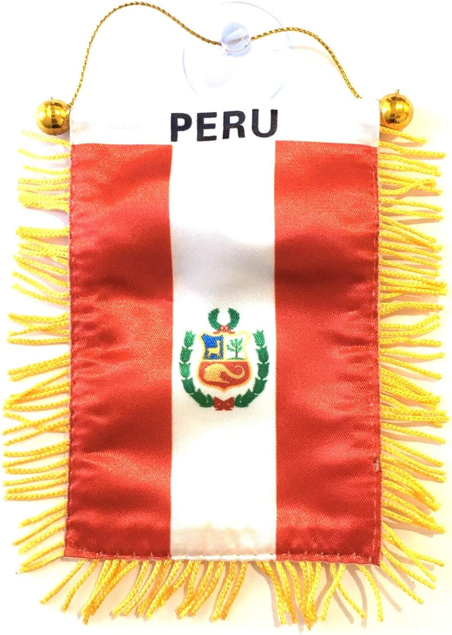 Amazon.com: Small Peru car Window Flag, Mini Peru Flag Automobile Cars ...