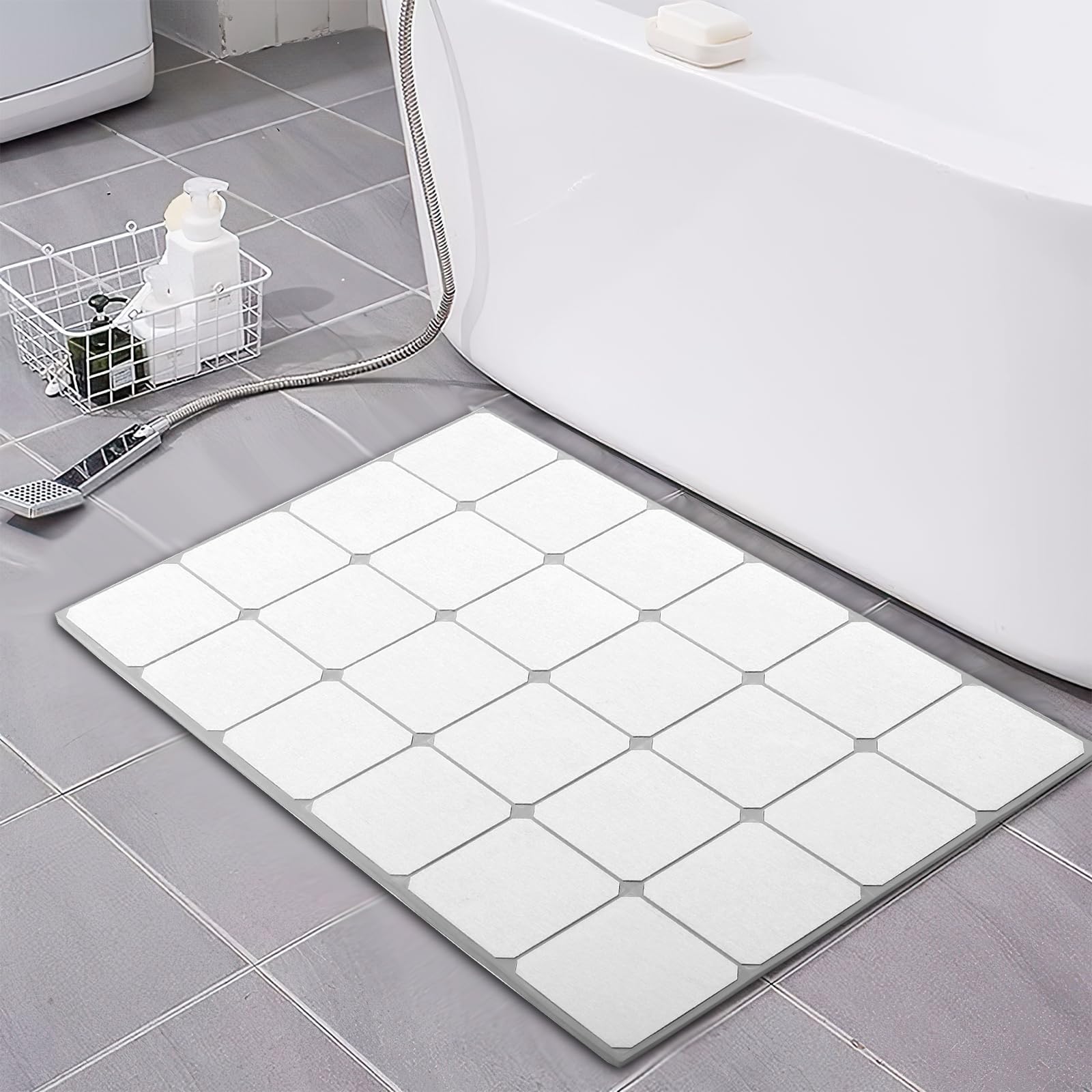 Amazon.com: Hafa-lohom Fast Drying Stone Bath Mat with Foldable Non ...