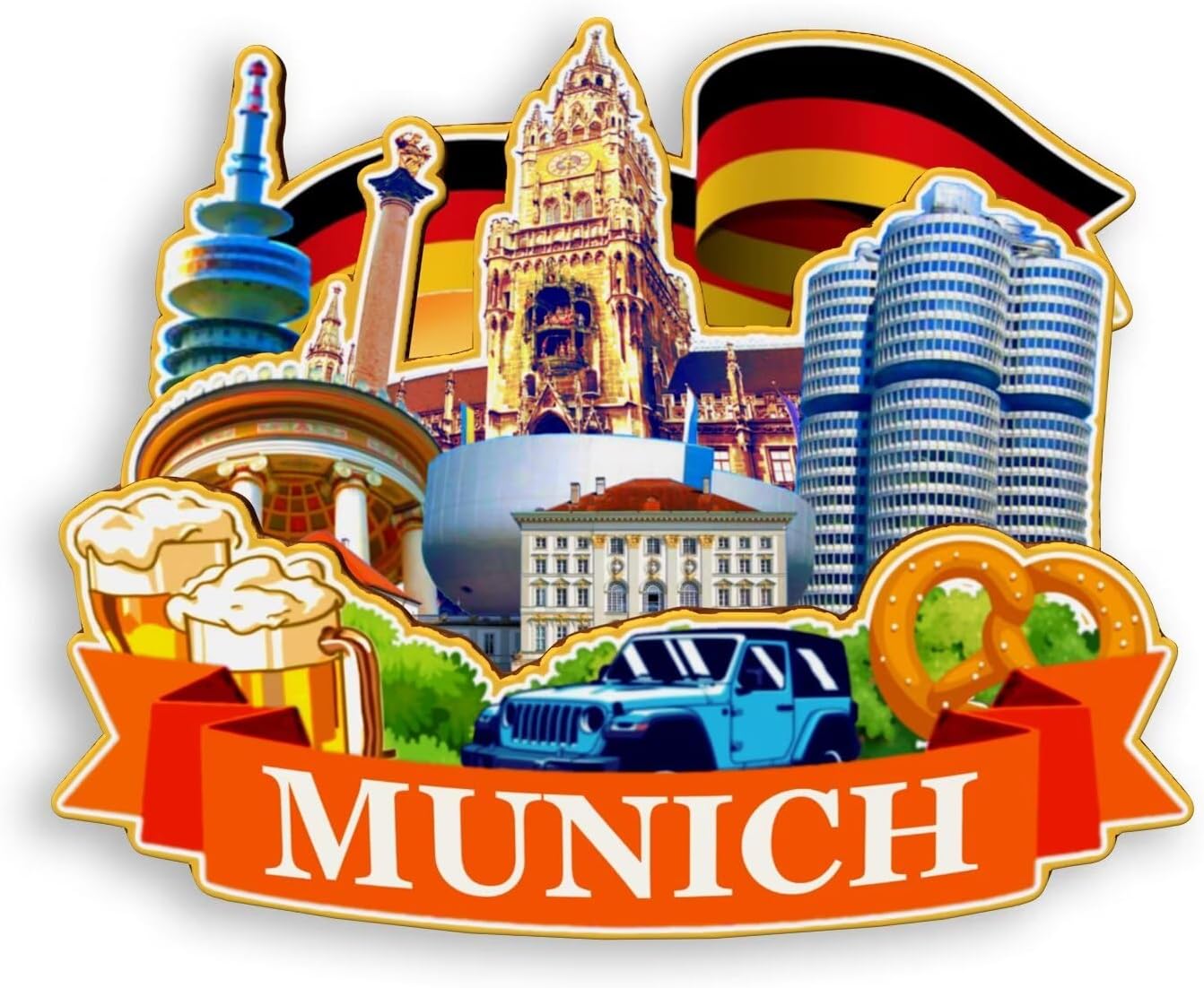 Amazon.com: Quwsne Refrigerator Magnet Munich Germany Fridge Magnet ...