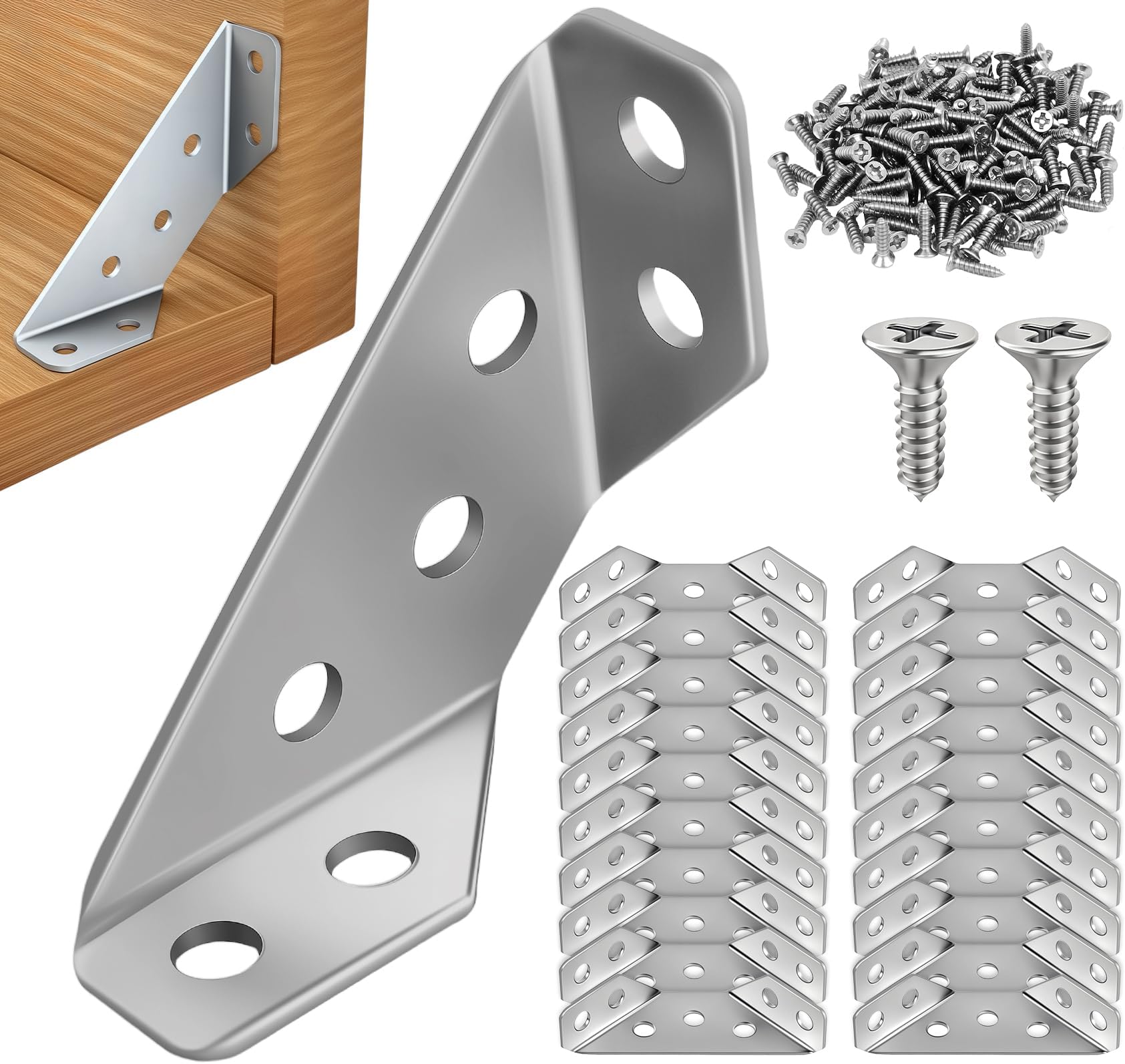 Eckverbinder Edelstahl Winkel 10Stk Winkelverbinder Eckwinkel Möbelbau ...