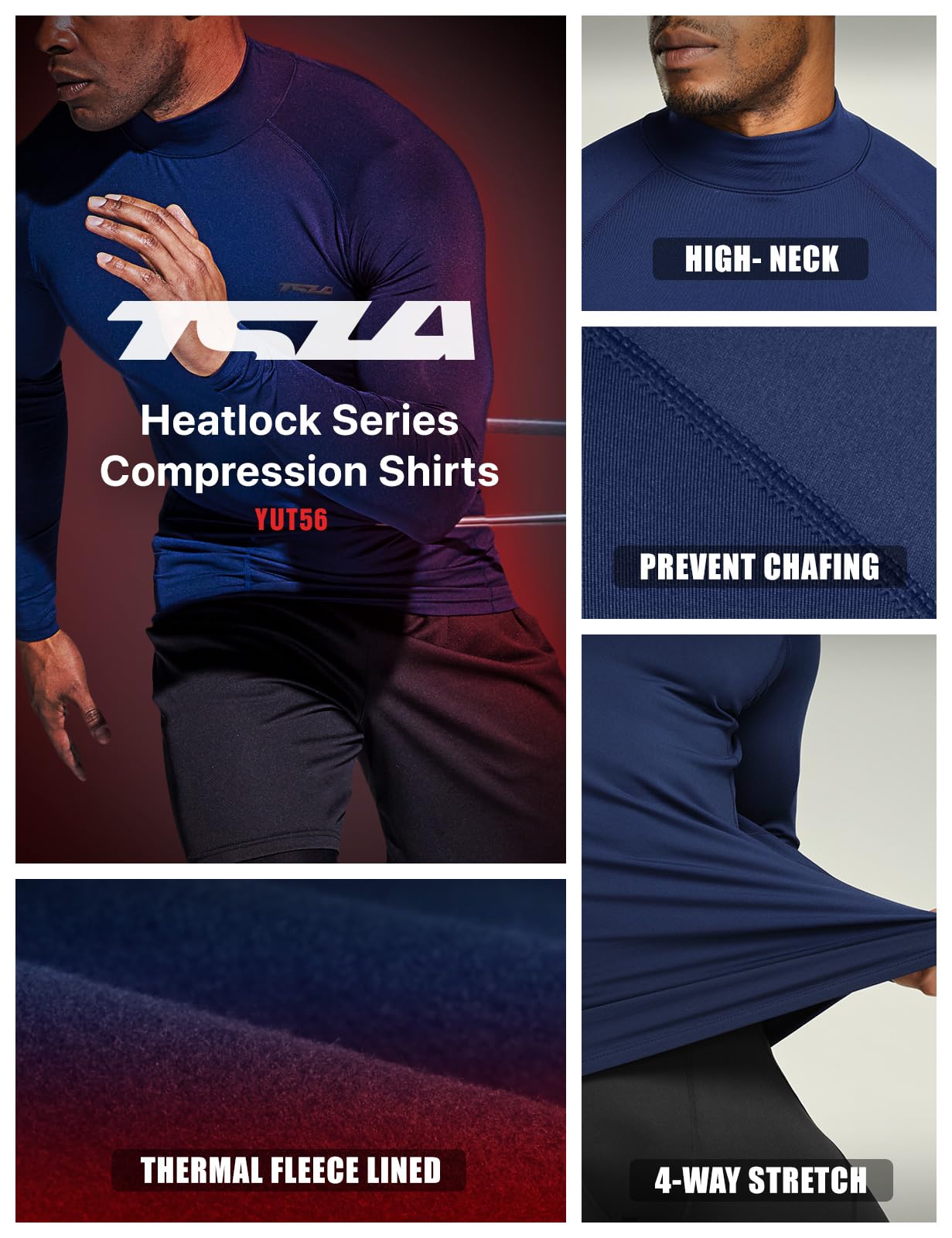 Snapklik.com : TSLA Mens Thermal Long Sleeve Compression Shirts