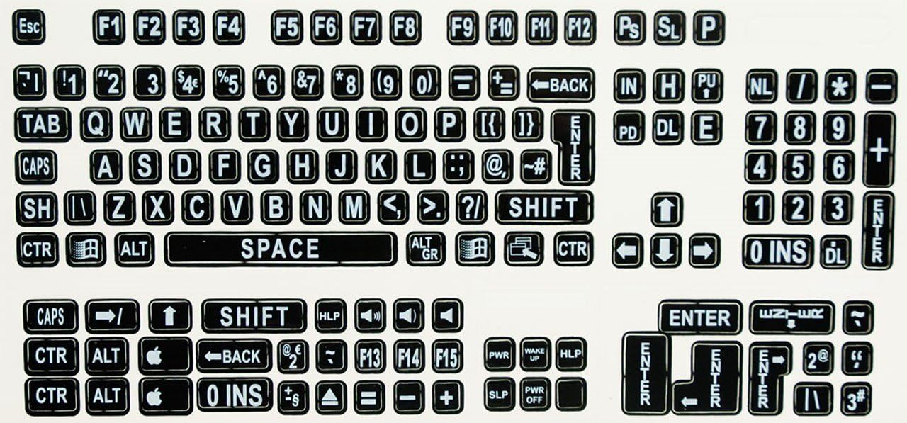 Amazon.com: VIZIFLEX Large Print Keyboard Stickers (KTSB) : Electronics