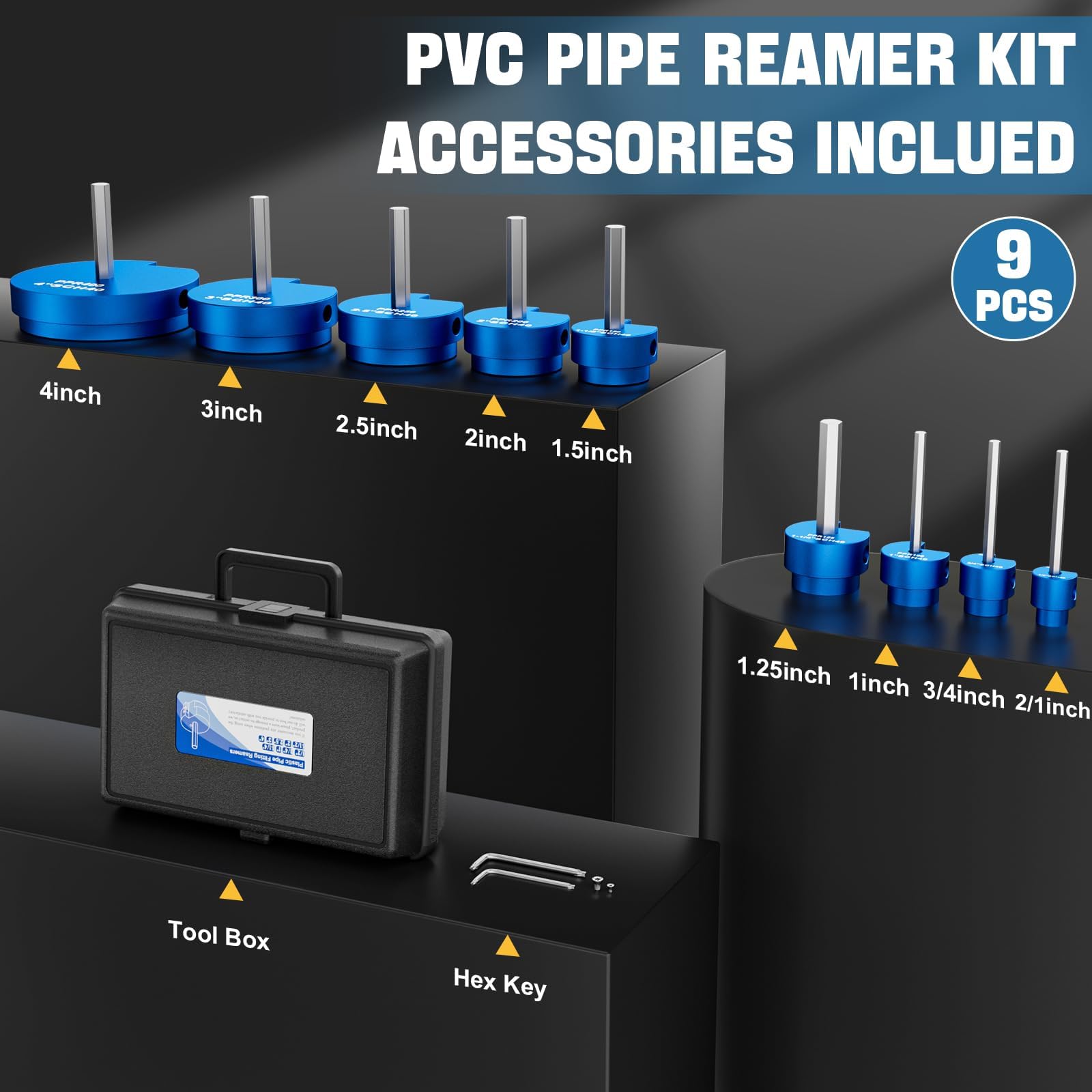 Snapklik.com : 9PCS PVC Pipe Reamer Kit,Conduit Reamer Tool