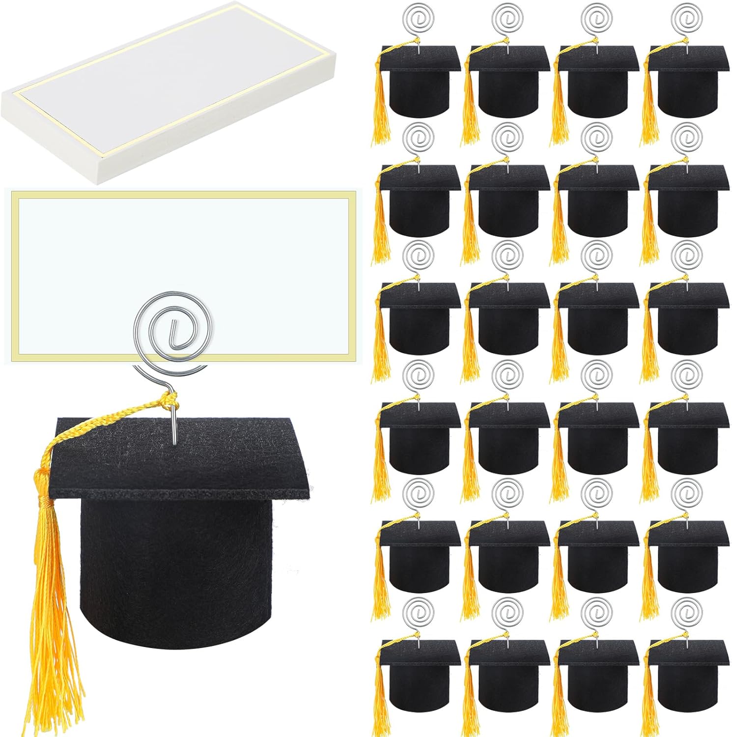 Amazon.com: Threehoney 24 Sets Graduation Cap Ornament Place Card ...
