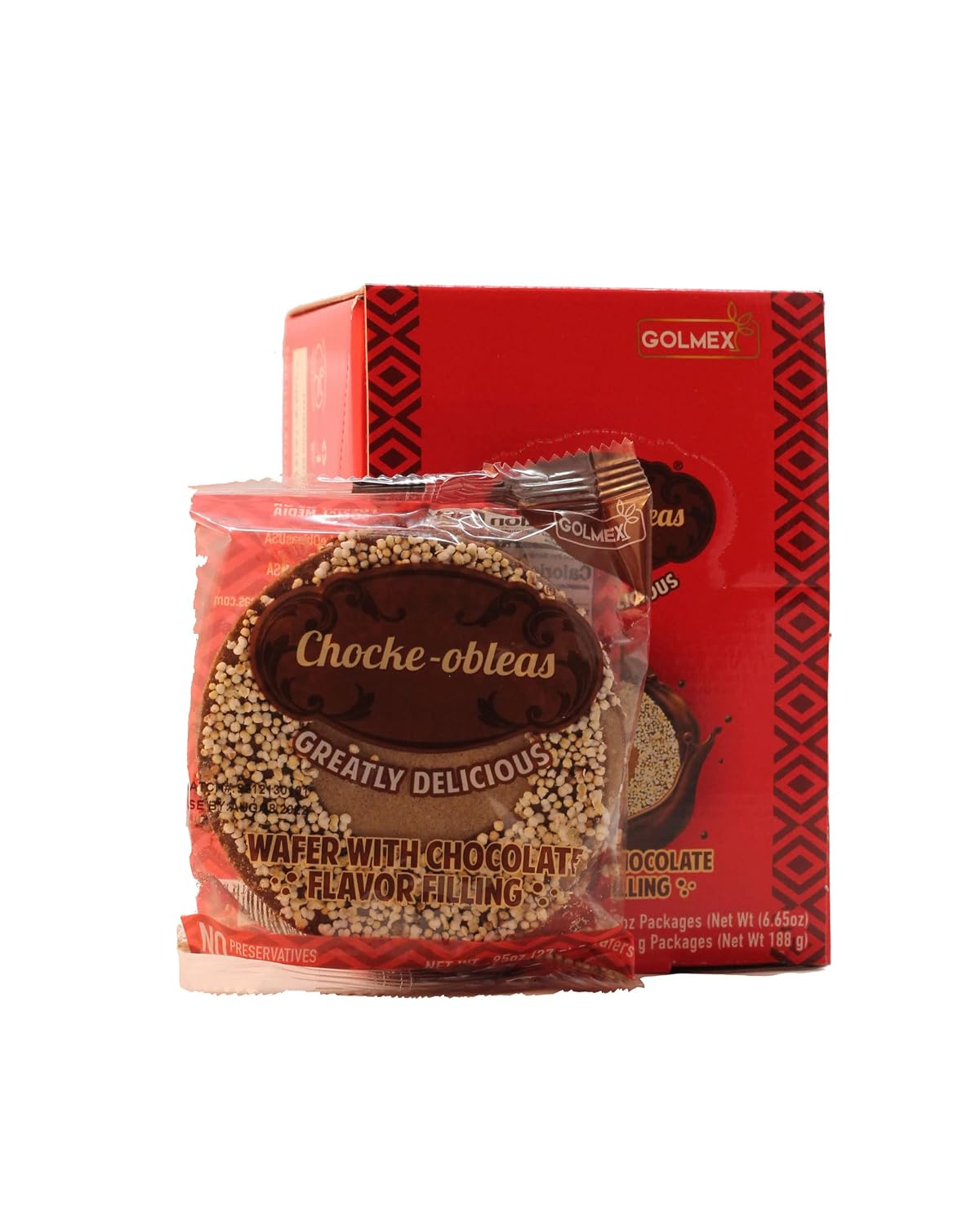 Chocke-Obleas Oblea de amaranto rellena de chocolate (paquete de 7 ...