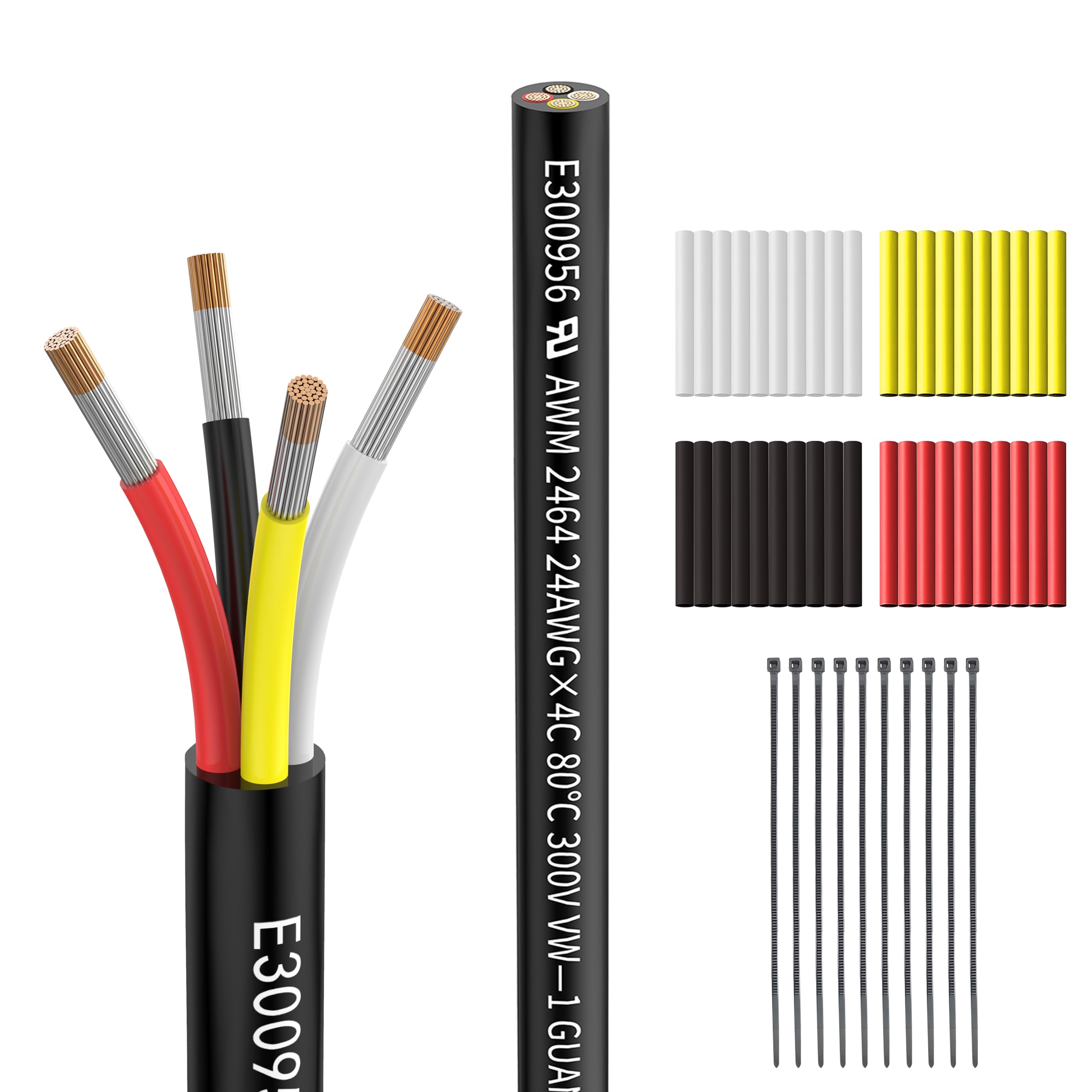 Snapklik.com : 24awg 0.2mm2 Electrical Wire 4 Core Extension Cable ...