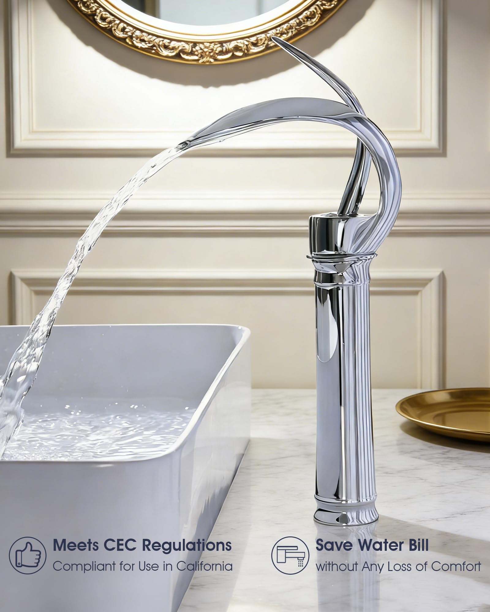 Snapklik.com : Elegant Bathroom Sink Faucet Single Hole,AUU Waterfall ...
