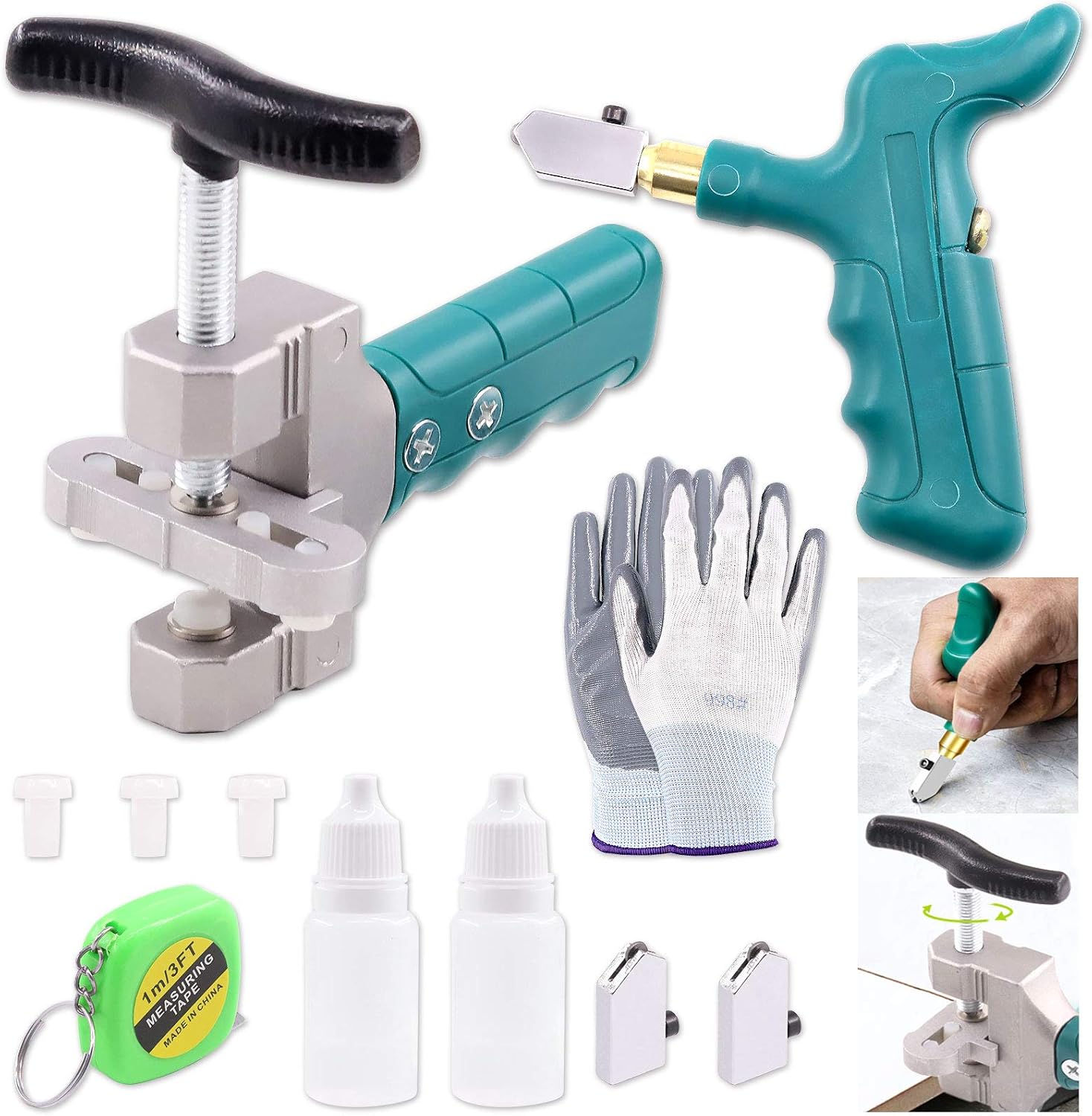 Keadic Glass Tile Cutter Tool Kit, Glass Breaking Pliers, Tile Cutter ...