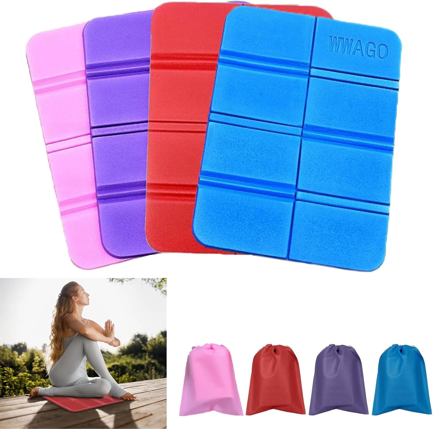 Amazon.com : 4 Pieces Camping Cushion Seat, 15x11inch Foam Hiking Seat ...