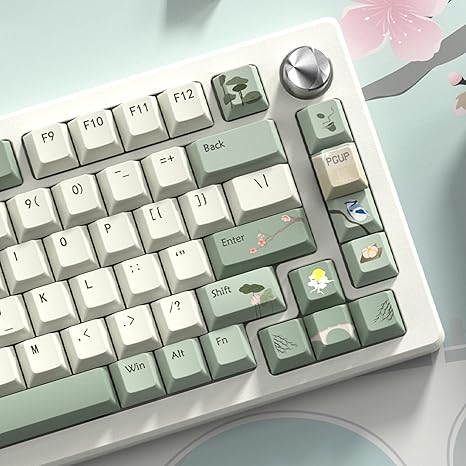 Amazon.com: dagaladoo PBT Keycaps,Matcha Green keycaps 60% 65% 100% ...