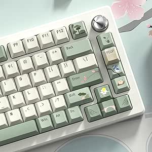 Amazon.com: dagaladoo PBT Keycaps,Matcha Green keycaps 60% 65% 100% ...