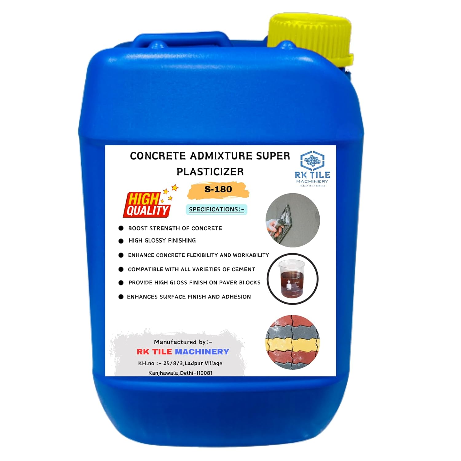 RK Concrete Admixture – 5 KG | Chemical Hardener for Paver Blocks ...