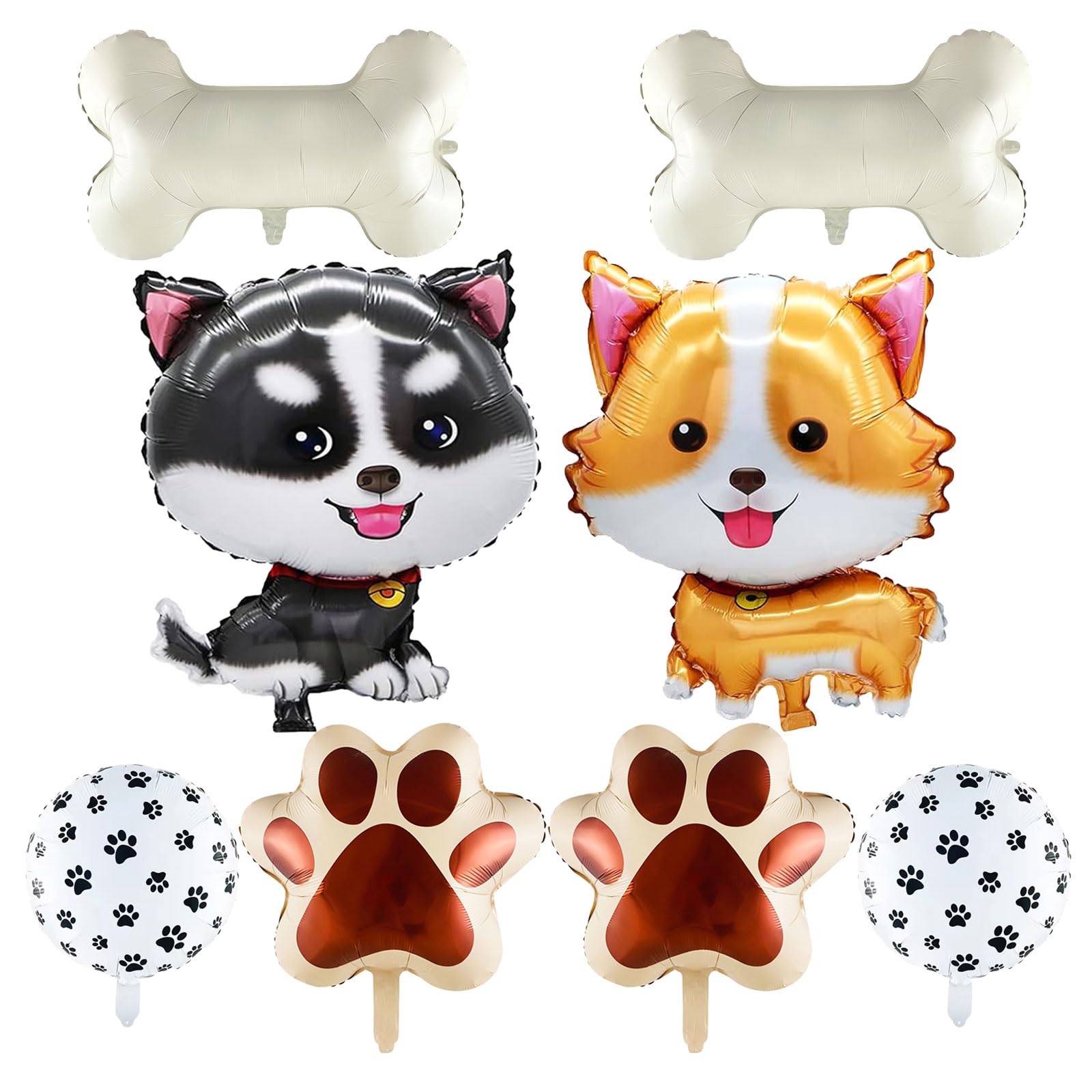 Amazon.com: 8 Pcs Dog Balloon 28 Inch Corgi Husky Puppy Foil Balloons ...