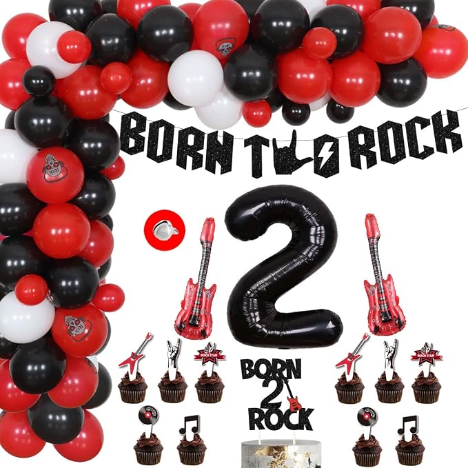 Amazon.com: Born to Rock Birthday Party Decorations, Rock and Roll ...