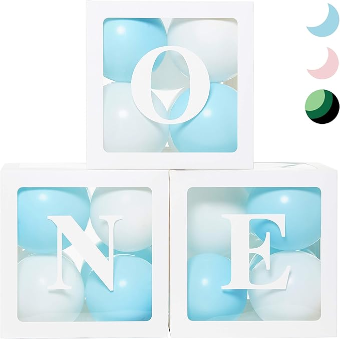 Amazon.com: 1st Birthday Decorations for Boys 'ONE' Boxes WITH 24 ...
