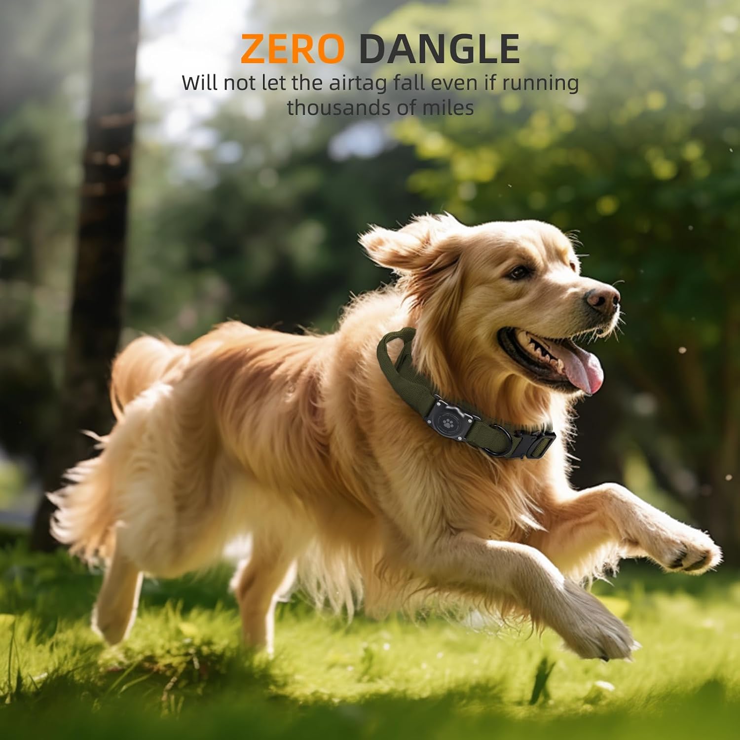 Tactical AirTag Dog Collar, 100% Waterproof Integrated Apple Air Tag ...