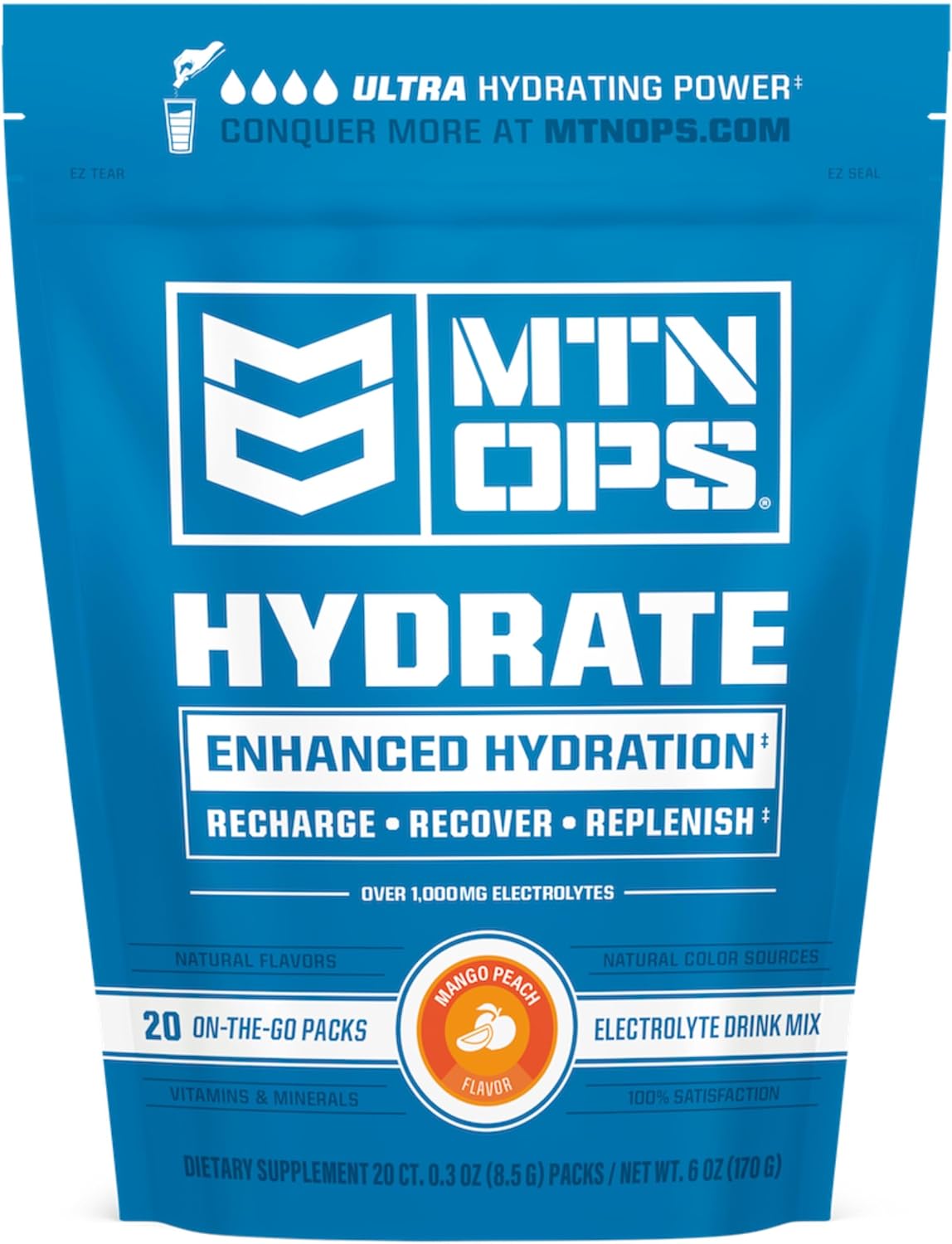 Amazon.com: MTN OPS Hydrate Electrolyte Powder - Electrolyte Drink Mix ...