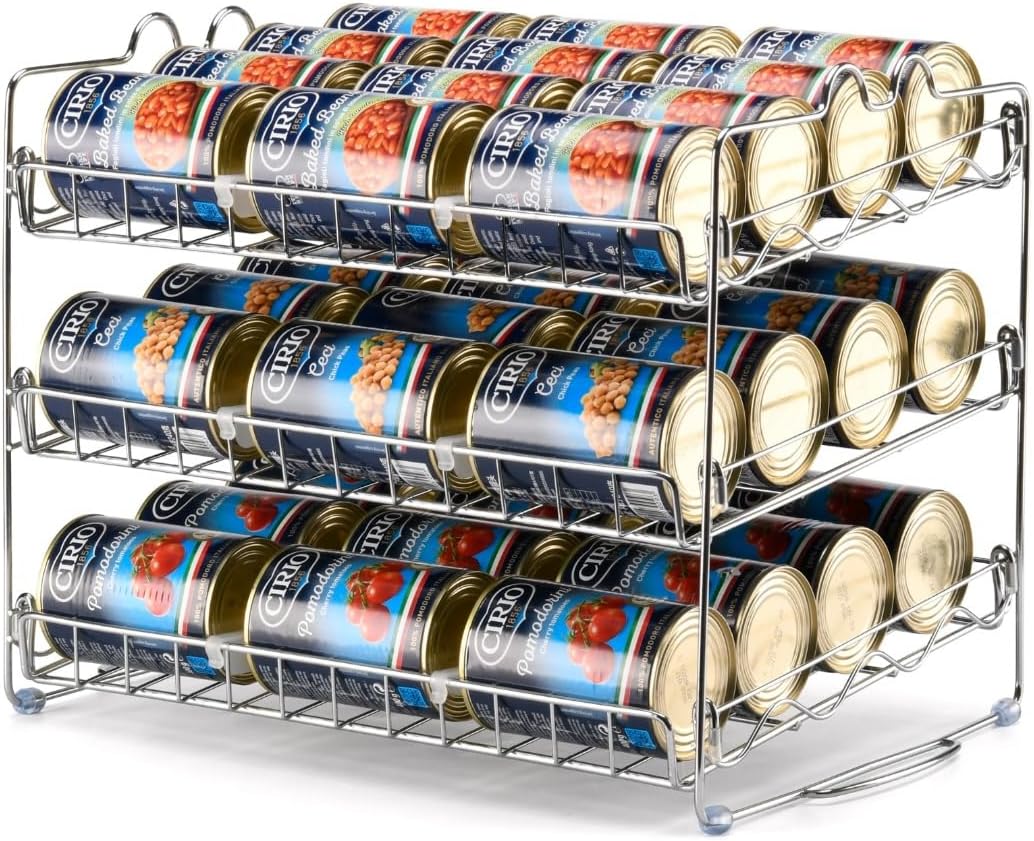 Amazon.com: Innovatronic Stackable Can Rack Organizer, Chrome ...
