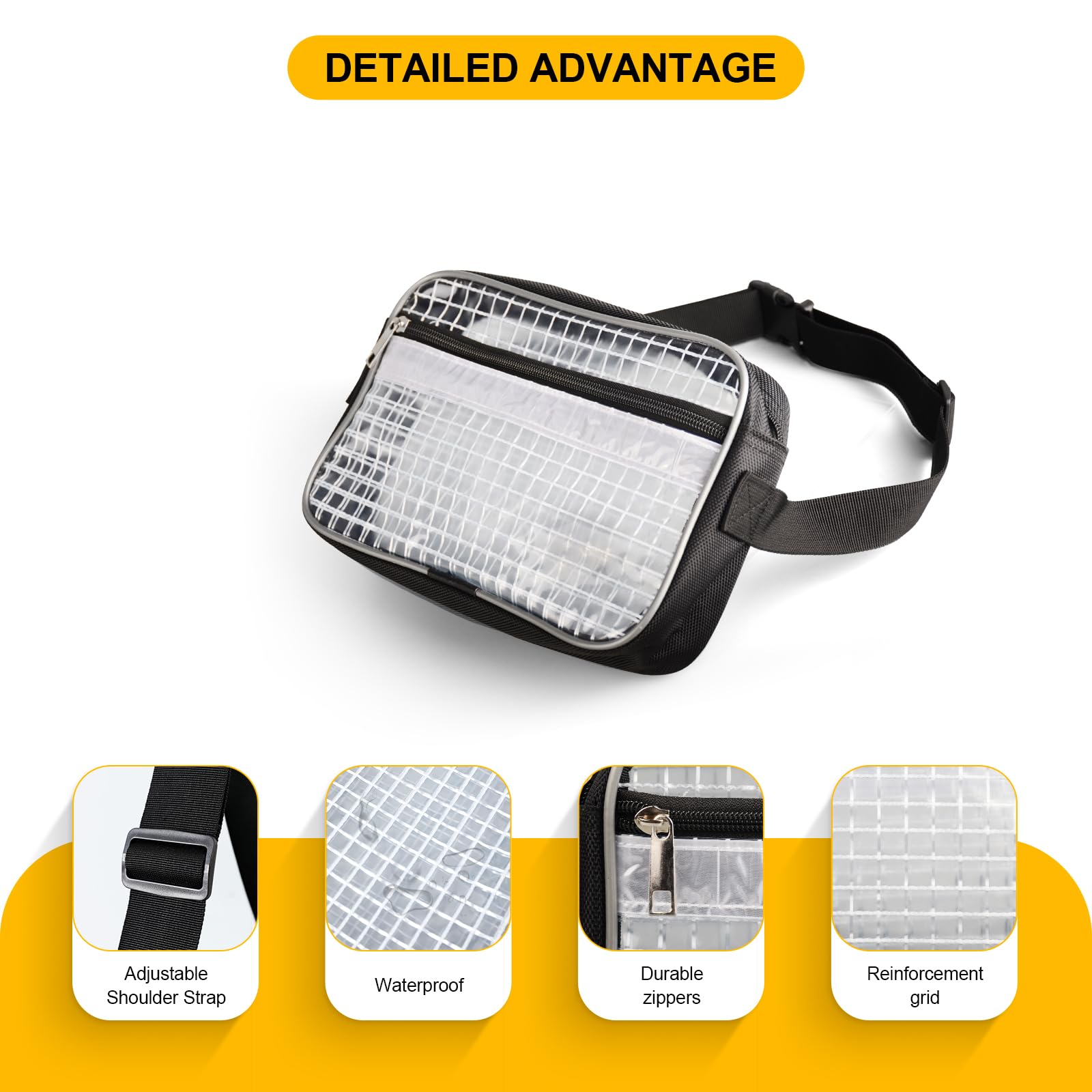 Snapklik.com : 9.8 Inch Fanny Pack Tool Bag -Transparent & Anti-static ...