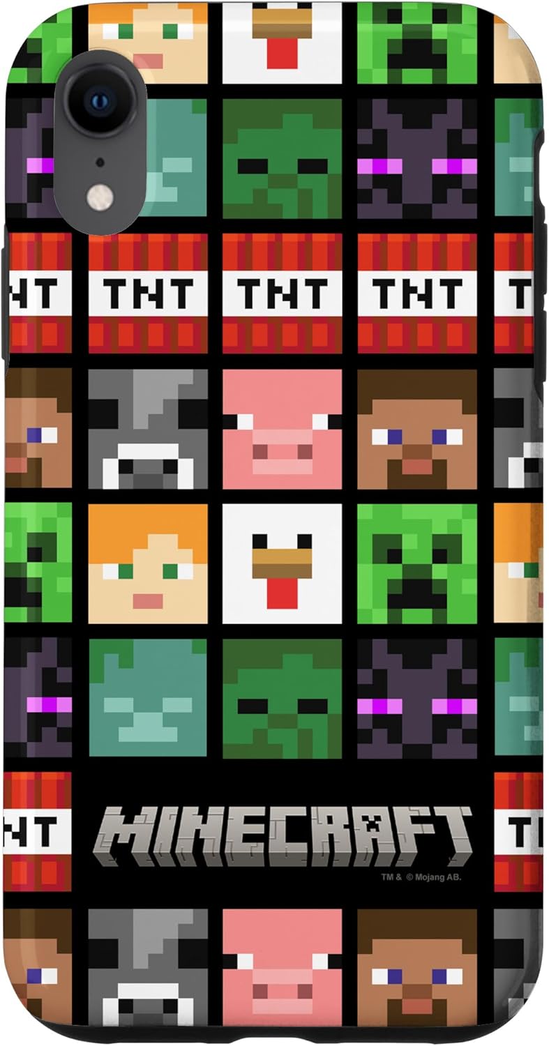 Amazon.com: iPhone XR Minecraft Group Shot Faces Collage Case : Cell ...