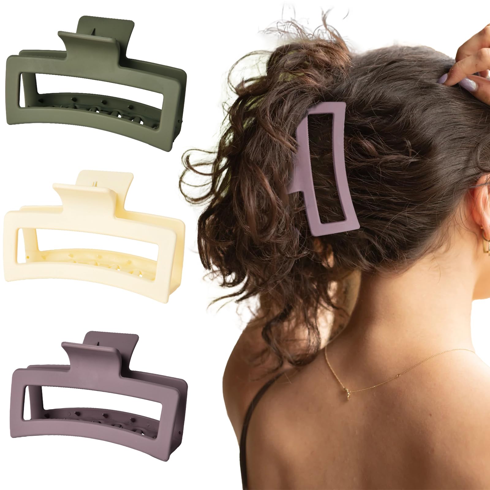 Amazon.com: Yanibest 3 Pack Hair Clips for Women 4.3 Inch Large Claw ...