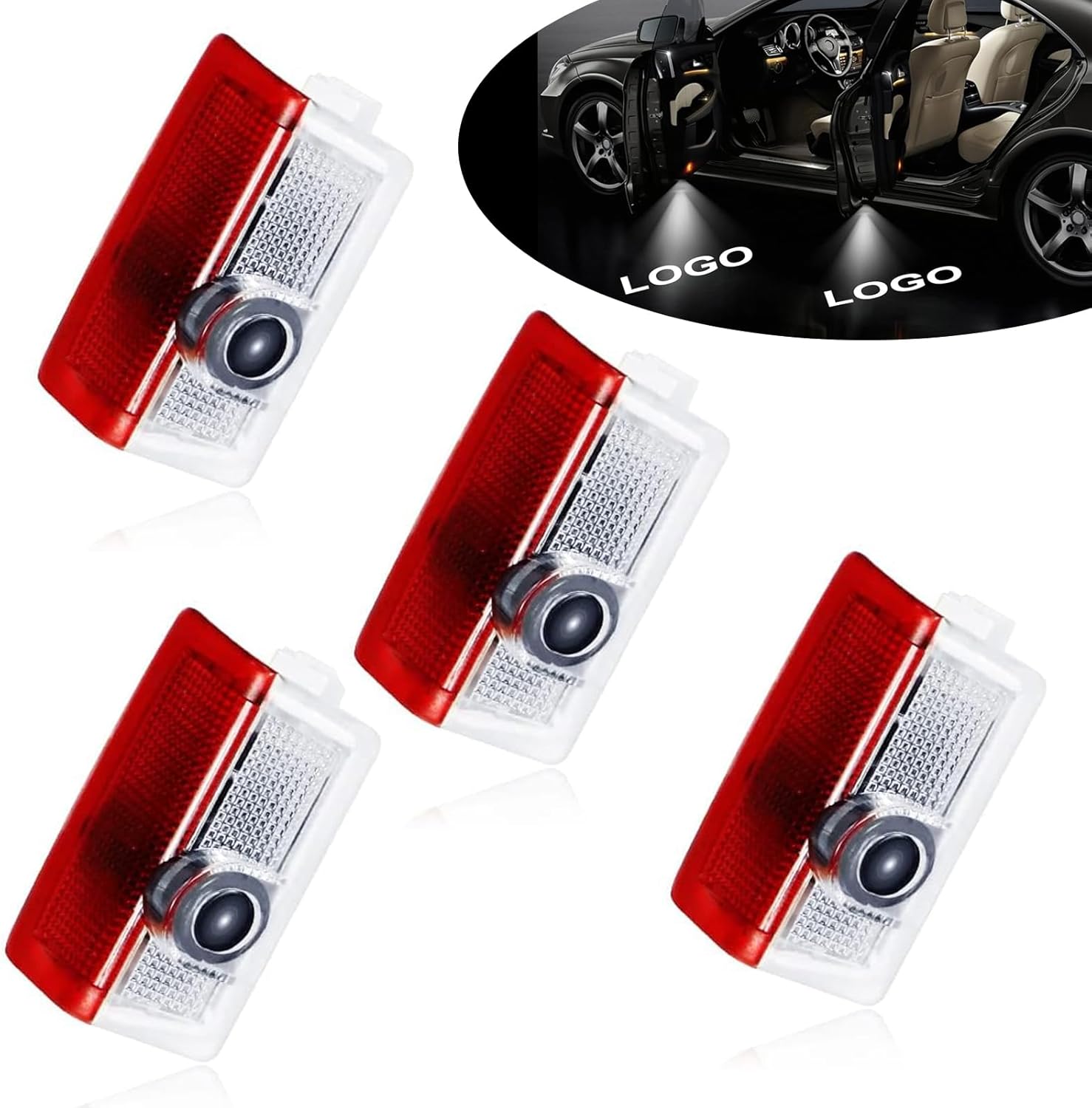 Amazon.com: TINSKY 4 PCS Car Door Light Logo LED Car Light Logo ...