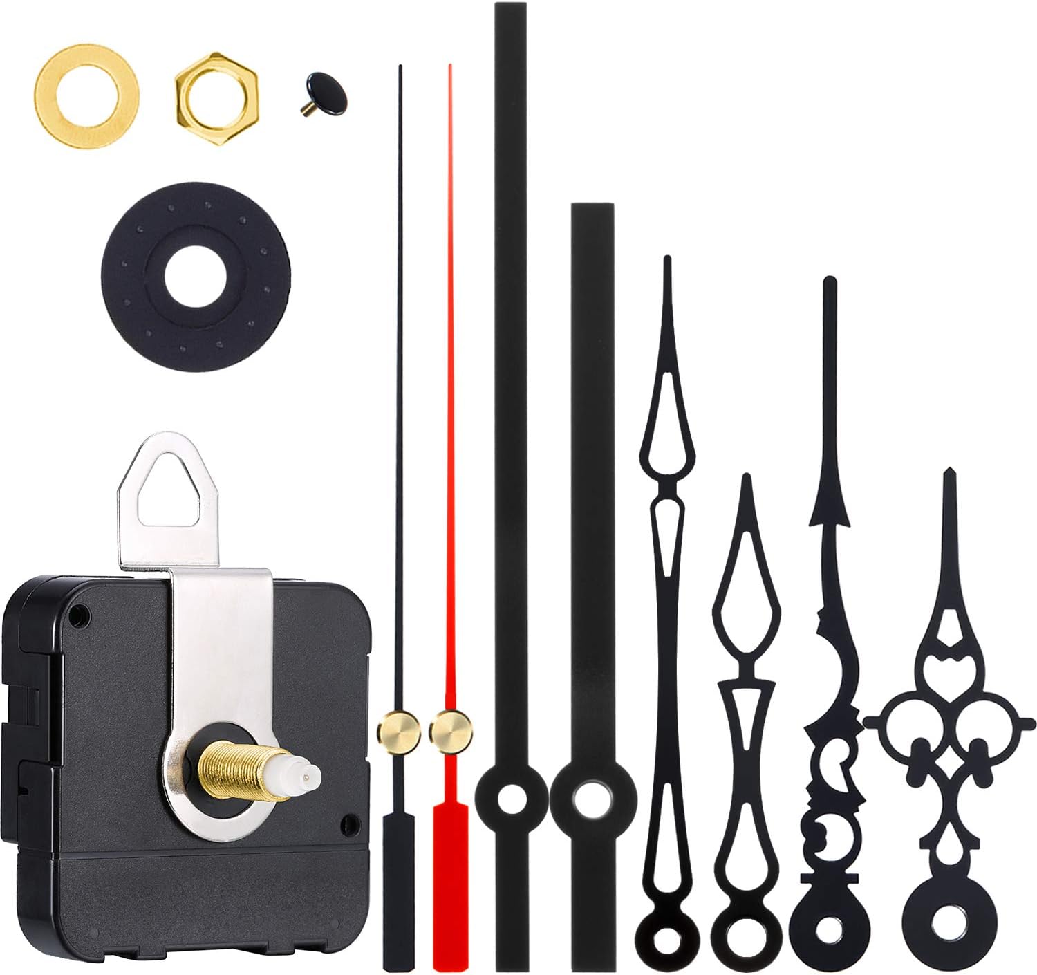 Amazon.com: Jinshining 14 Styles Black Clock Movement Mechanism,Non ...