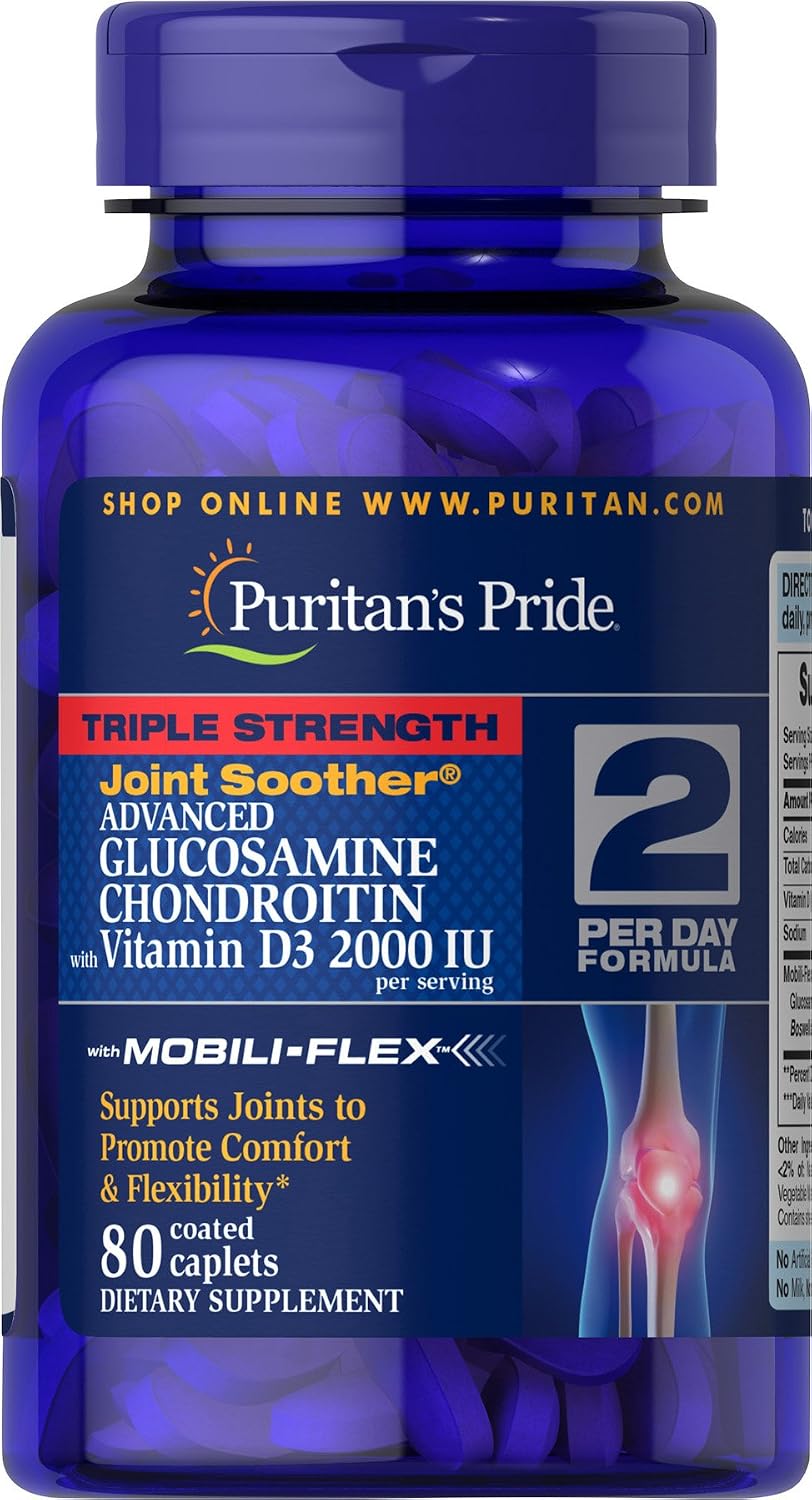 Puritan's Pride Triple Strength Glucosamine Chondroitin with Vitamin D3 ...