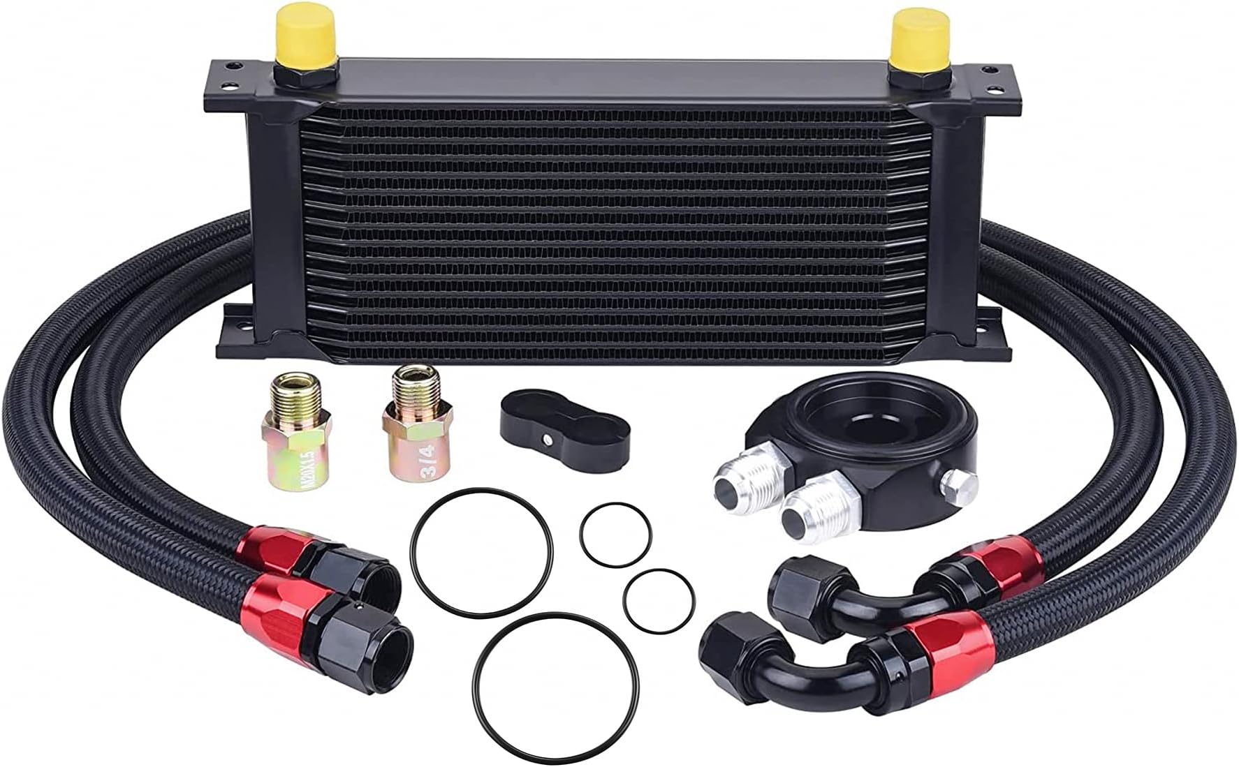 Amazon.com: Oil Cooler Kit, Aluminum Alloy 5 Row Universal Engine Oil ...