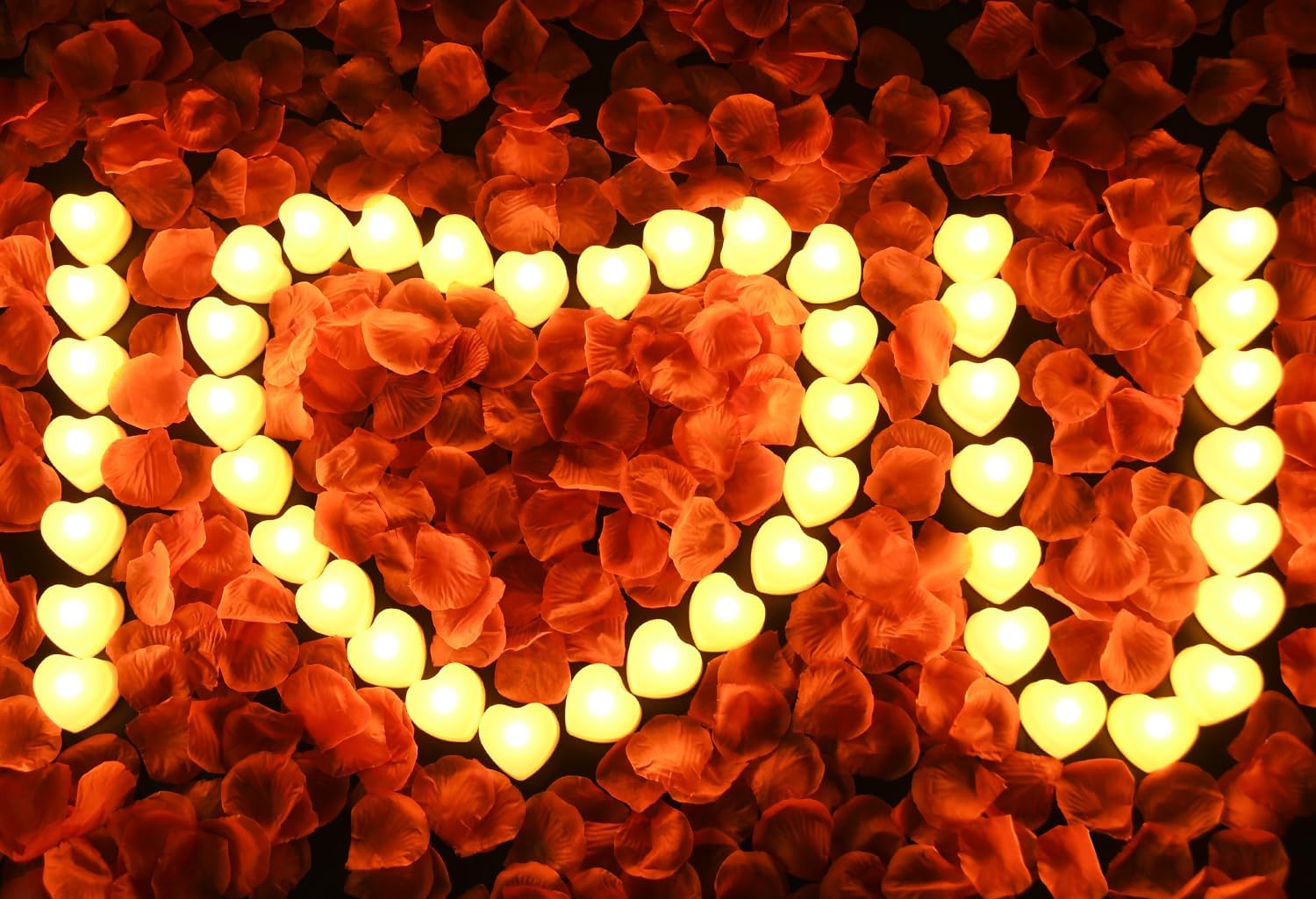 Amazon.com: KOABY 4000pcs Artificial Rose Petals with LED Tea Lights ...