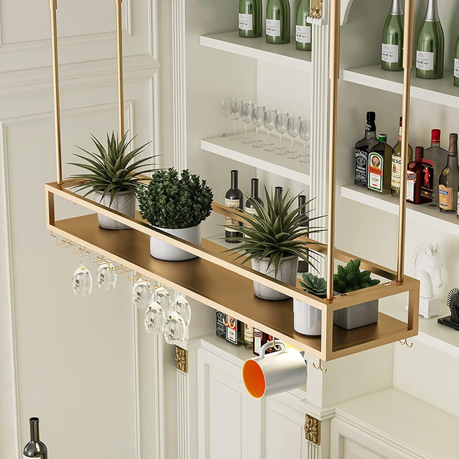 Amazon.com: Wine Rack Bar Restaurant Wine Bottle Racks Ceiling Hanging ...