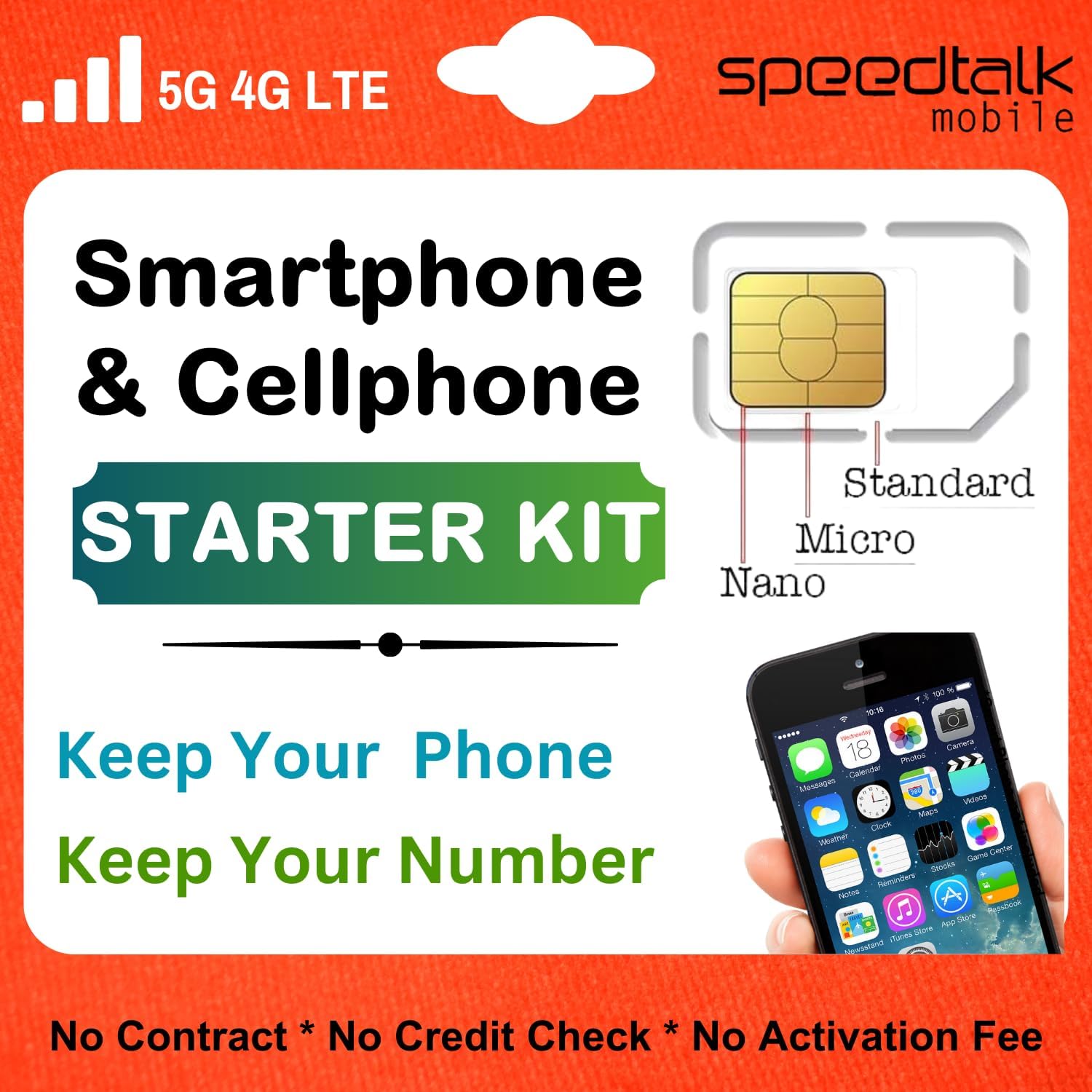 Amazon.com: SpeedTalk Mobile Pre-Paid Universal SIM Card Starter Kit ...