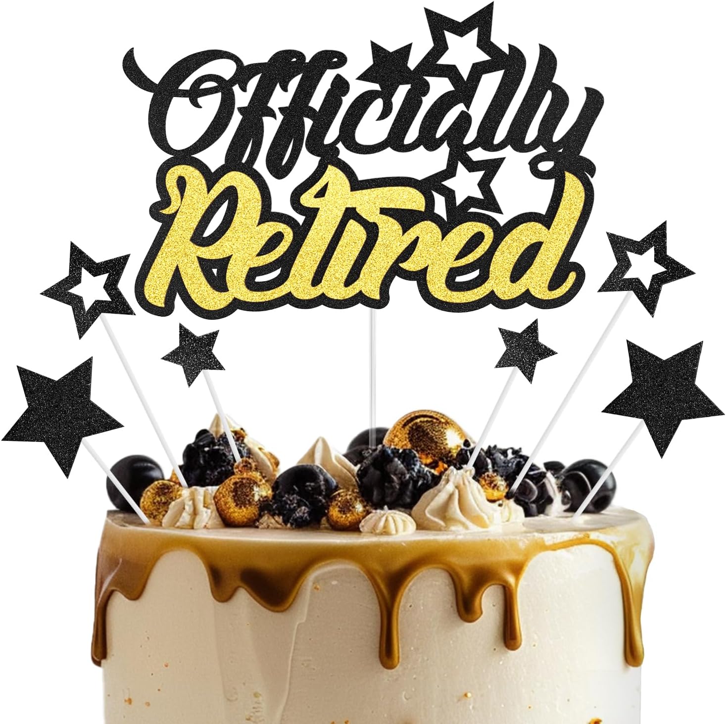 Amazon.com: Happy Retirement Cake Topper, Officially Retired Cake ...