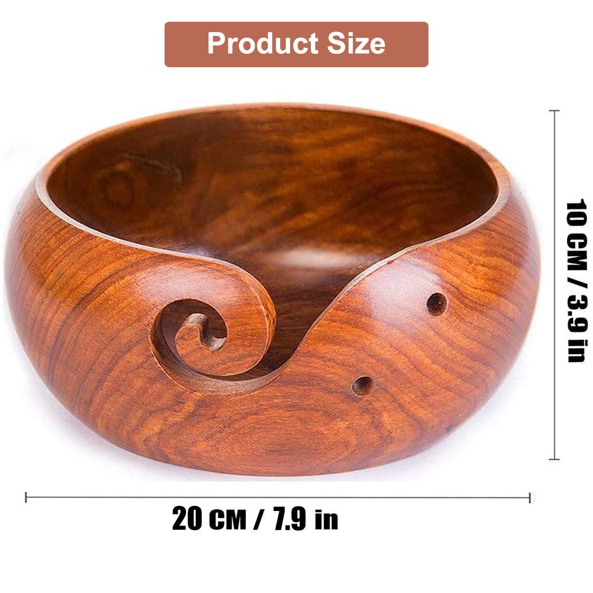 Carved Wooden Yarn Bowls Premium Rosewood Crafted Yarn Storage Bowls