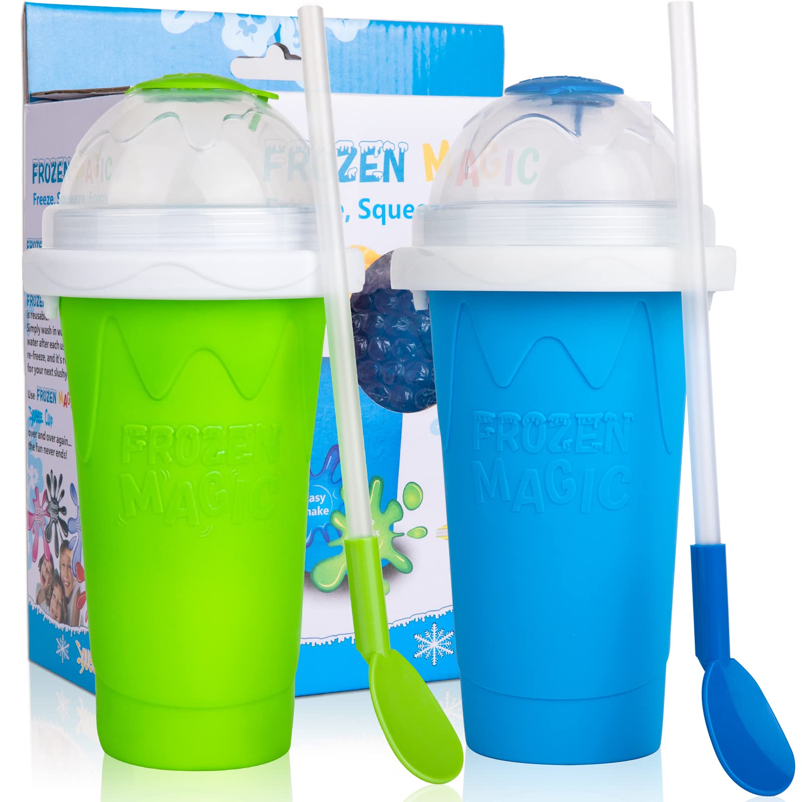 Slushie Maker Cup Slushies Cup Frozen Magic Squeeze DIY Cup Double ...