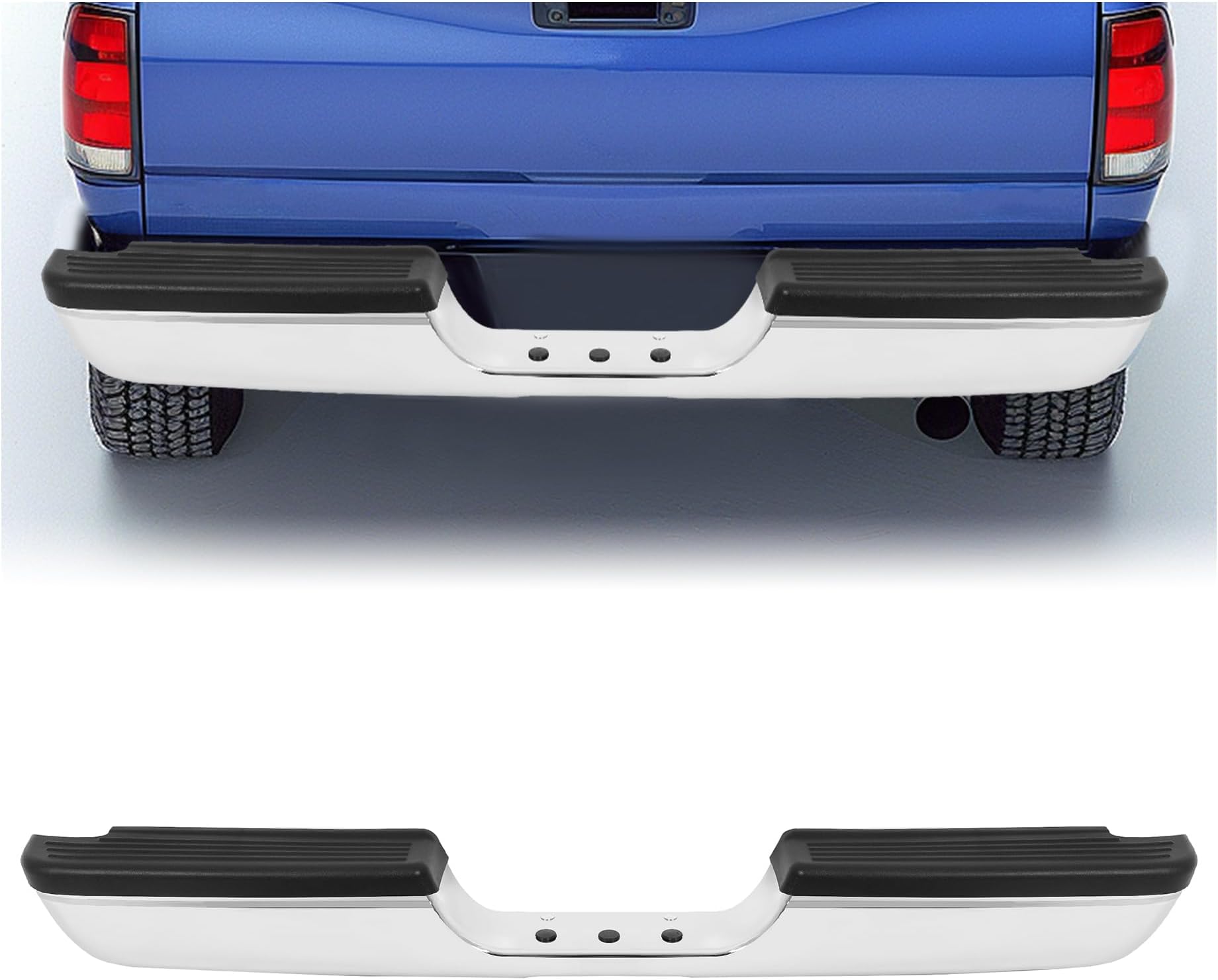 Amazon.com: Chrome Rear Bumper Compatible with 1994-2002 Dodge Ram 1500 ...