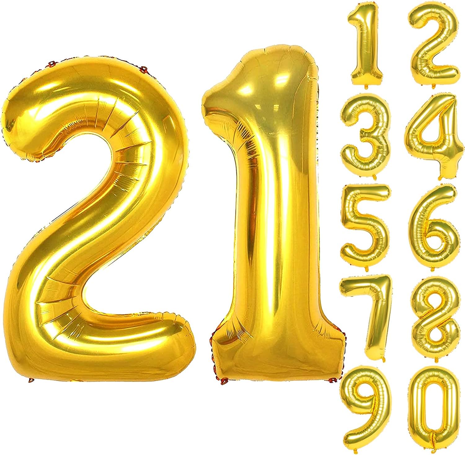 Party Propz Foil Balloon Number 21, Golden Number Foil Balloon - 16 ...