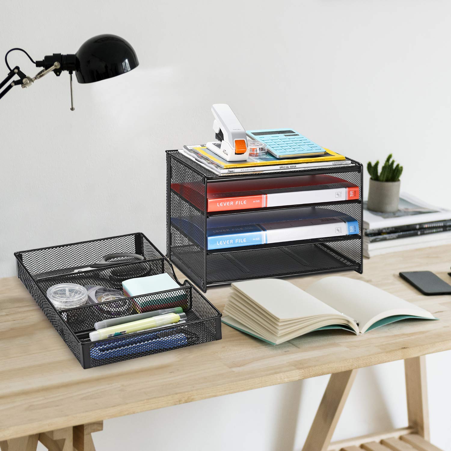 Samstar Paper Letter Tray, 3 Tier Desk Document File Organiser Paper ...