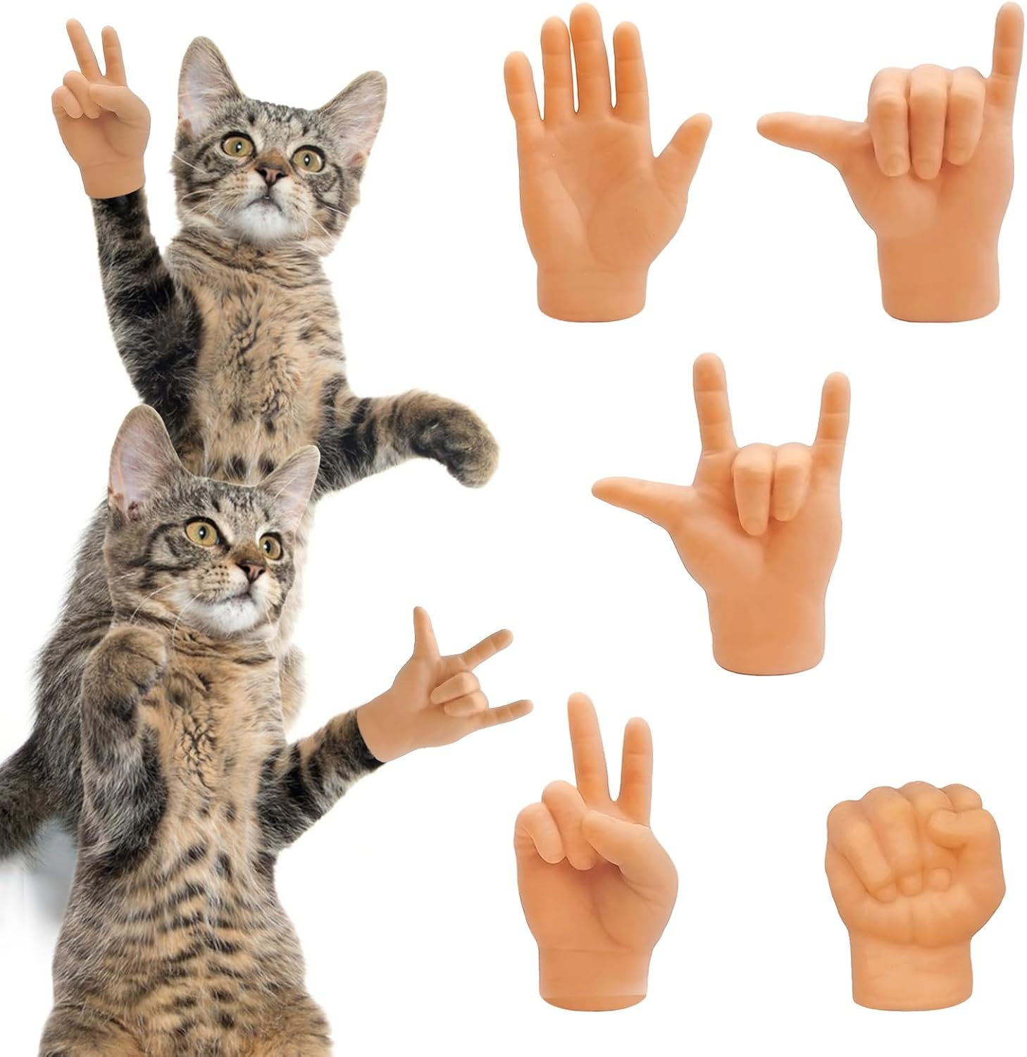 Amazon.com: Mini Hands for Cats Tiny Hands Fingers Crossed Little Cat ...