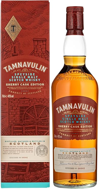 Tamnavulin Speyside Single Malt Scotch Whisky Sherry Cask Edition, 70cl ...