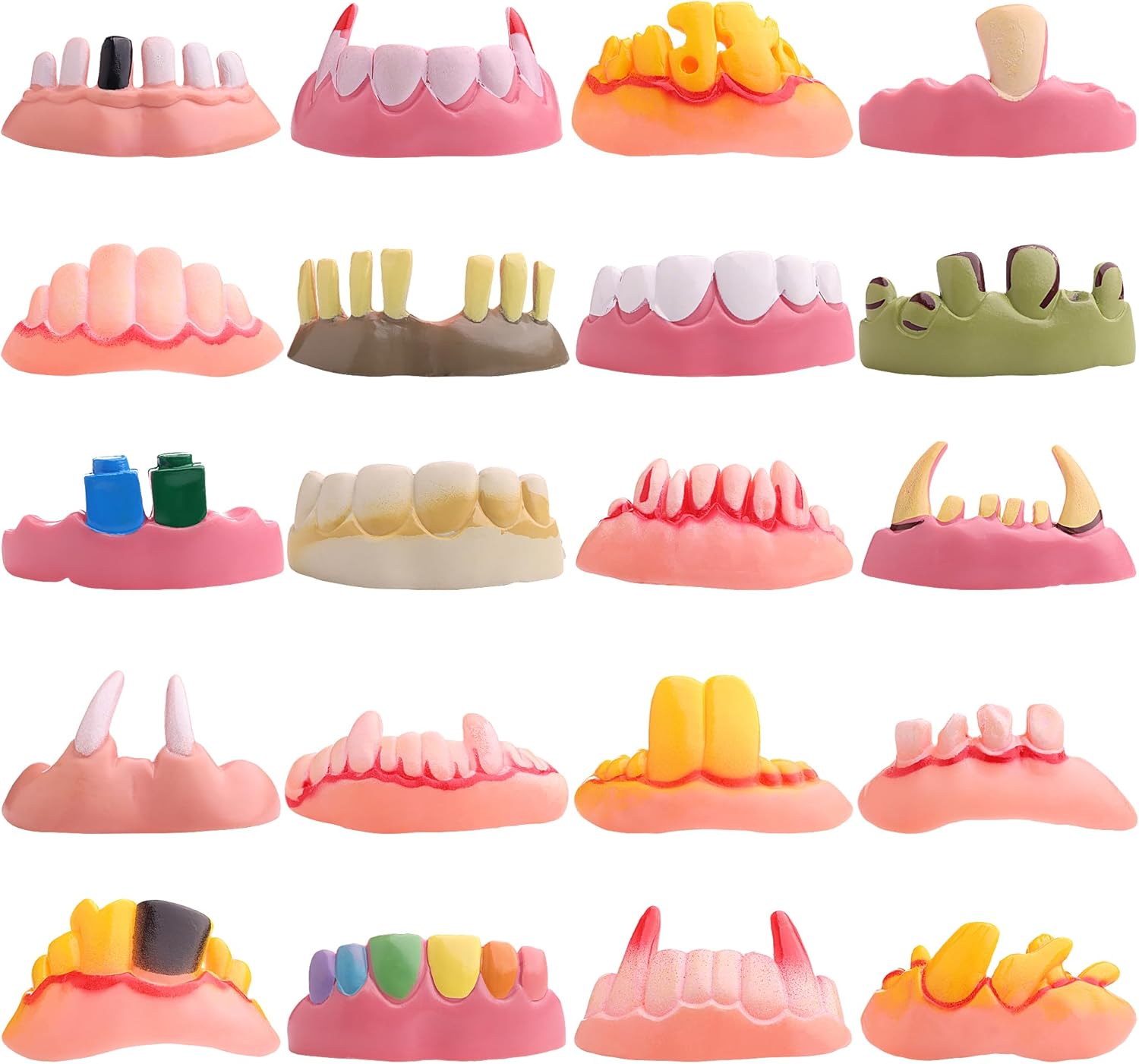 Amazon.com: Megamix Funny Halloween Teeth Fake Dentures Random Style 25 ...