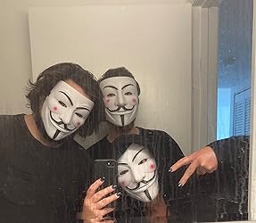 Amazon.com: WLPARTY hackers mask white V for Vendetta Halloween face ...