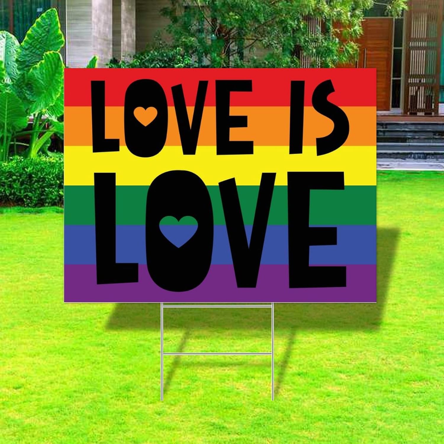 Amazon.com : Custom Yard Signs Love Is Love Rainbow Flag Yard Sign ...