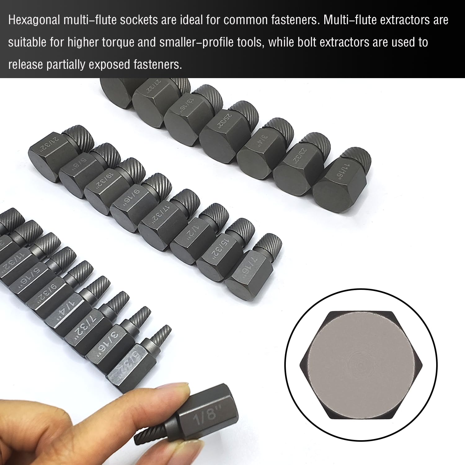 Snapklik.com : 25PCS Multi-Spline Screw Extractor Set, 3/8" Inch ...