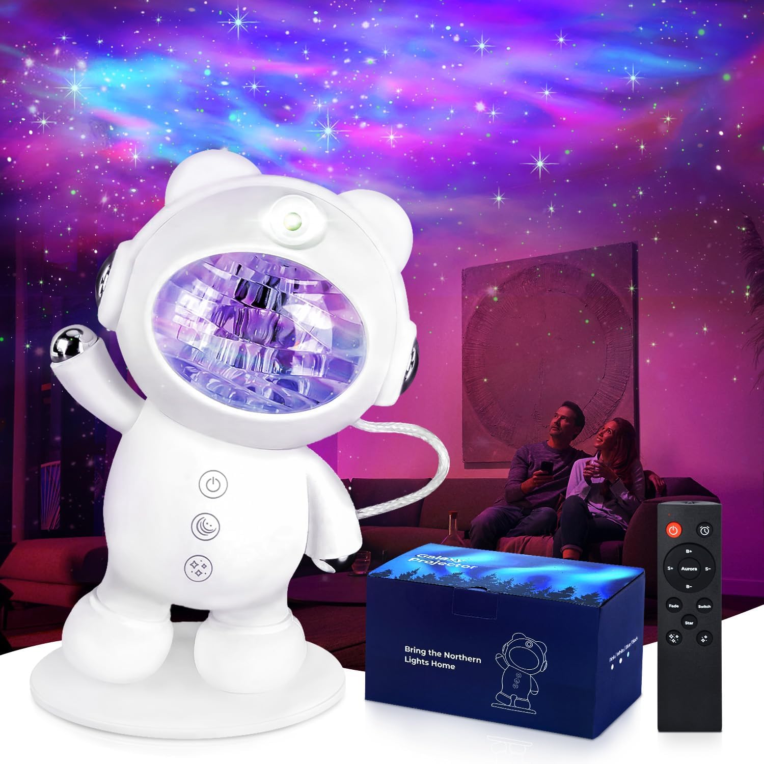 Bawoo Starry Light Projector, Upgraded LED Star Light 360° Rotation Sky ...